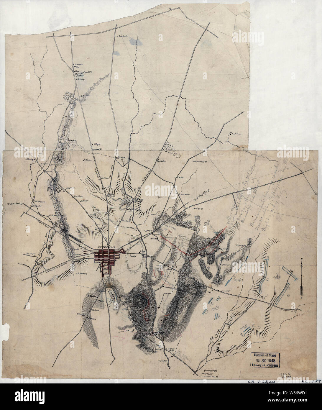 Civil War Maps 2198 Preliminary sketch of the battle of Gettysburg ...