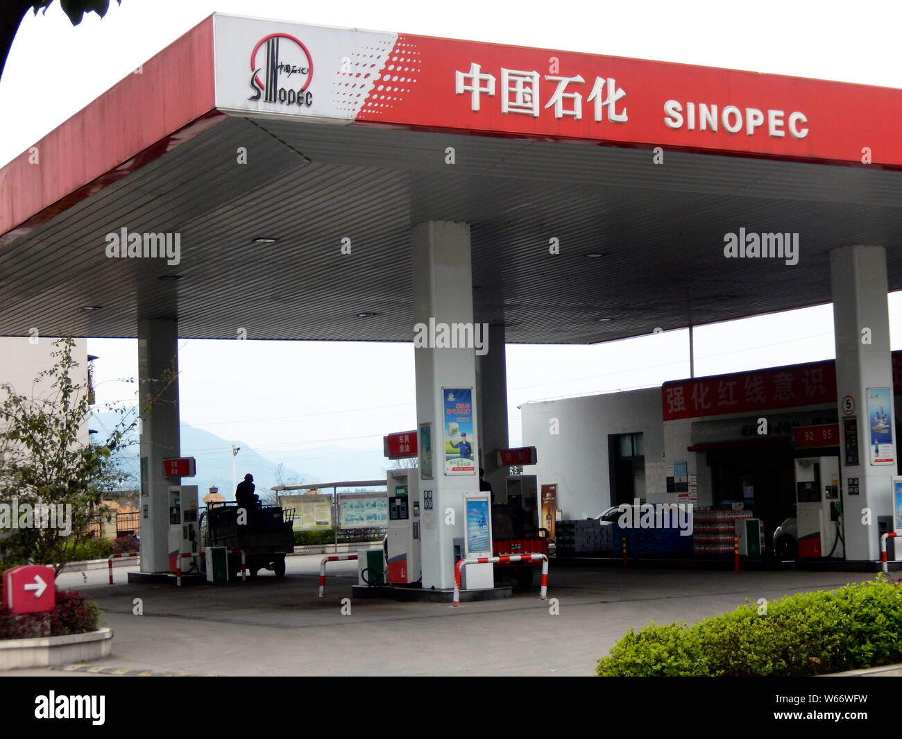 --FILE--View of a gas station of Sinopec (China Petroleum & Chemical ...