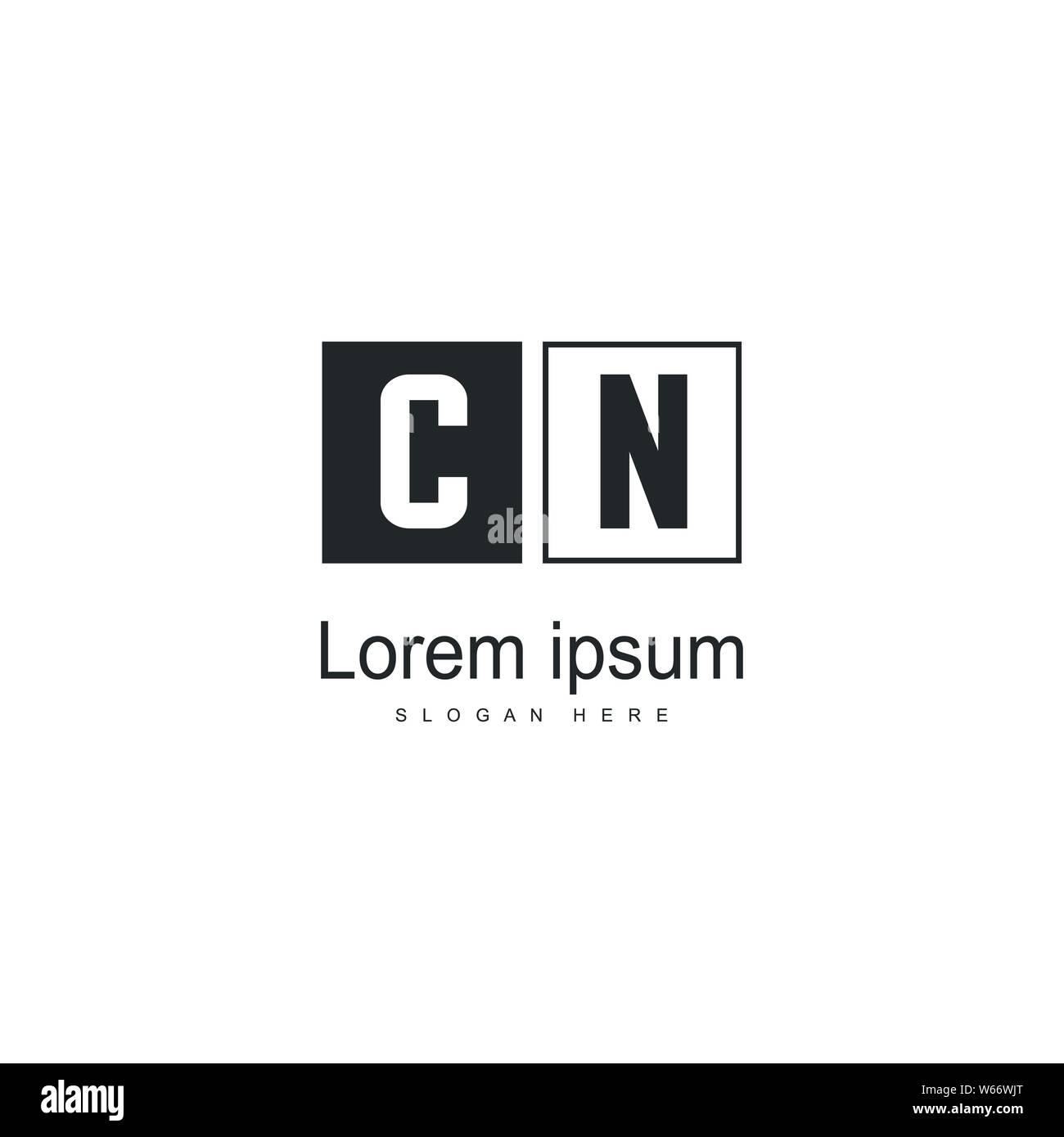 Initial CN logo template with modern frame. Minimalist CN letter logo ...