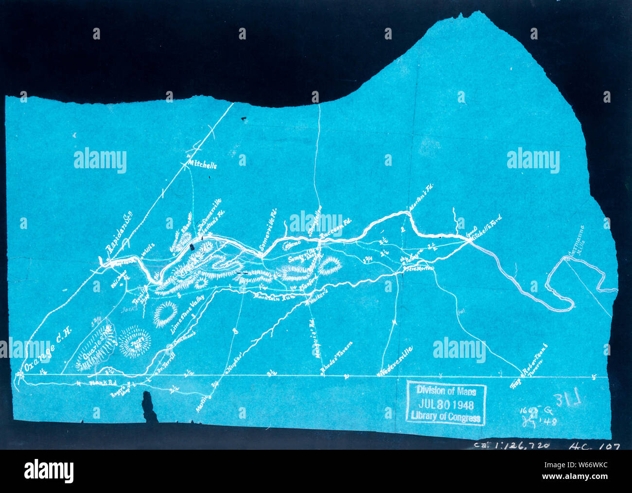 Civil War Maps 2210 Sketch of a portion of Orange County north and east ...