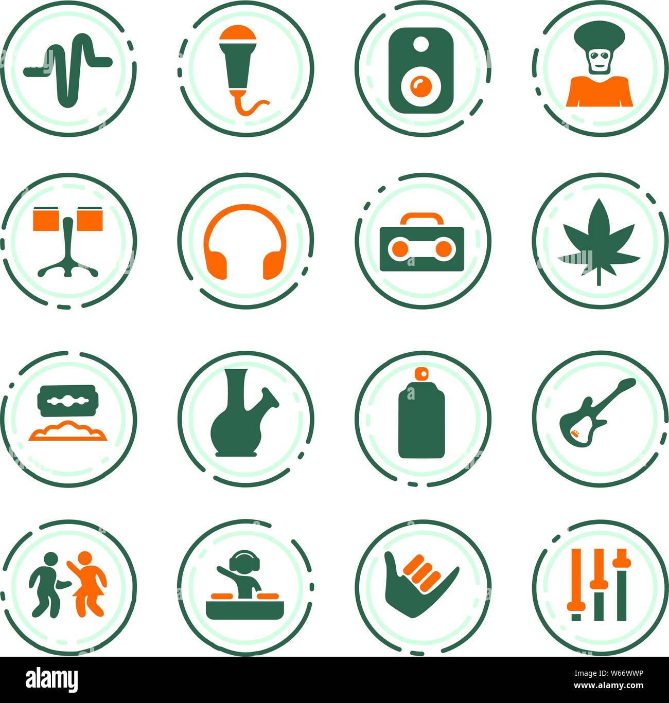 Reggae icon set for web sites and user interface Stock Vector Image ...