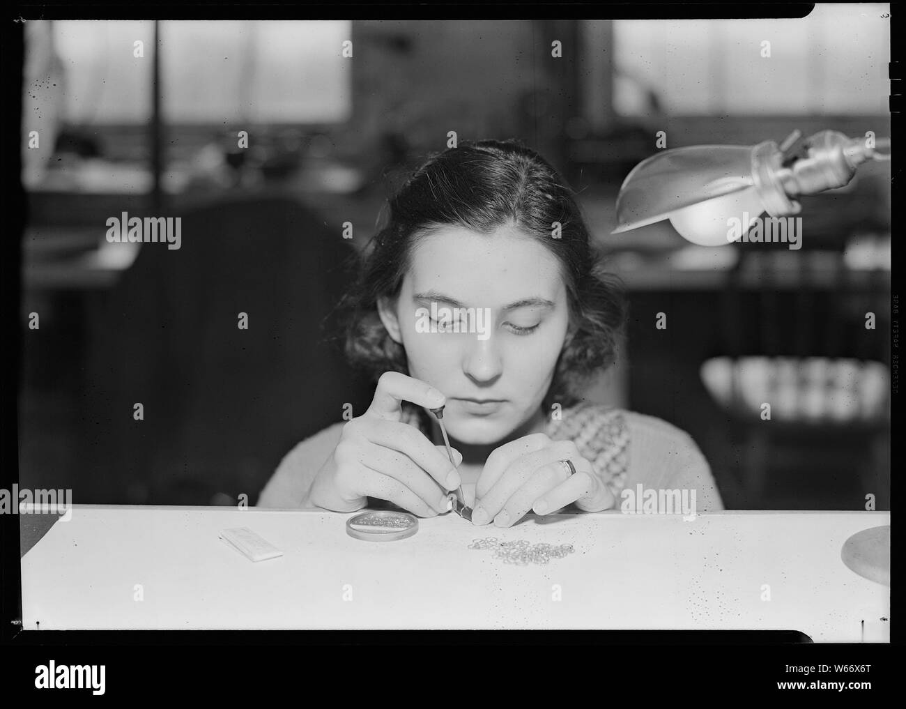 Lancaster, Pennsylvania - Hamilton Watch. Operation - putting in ...