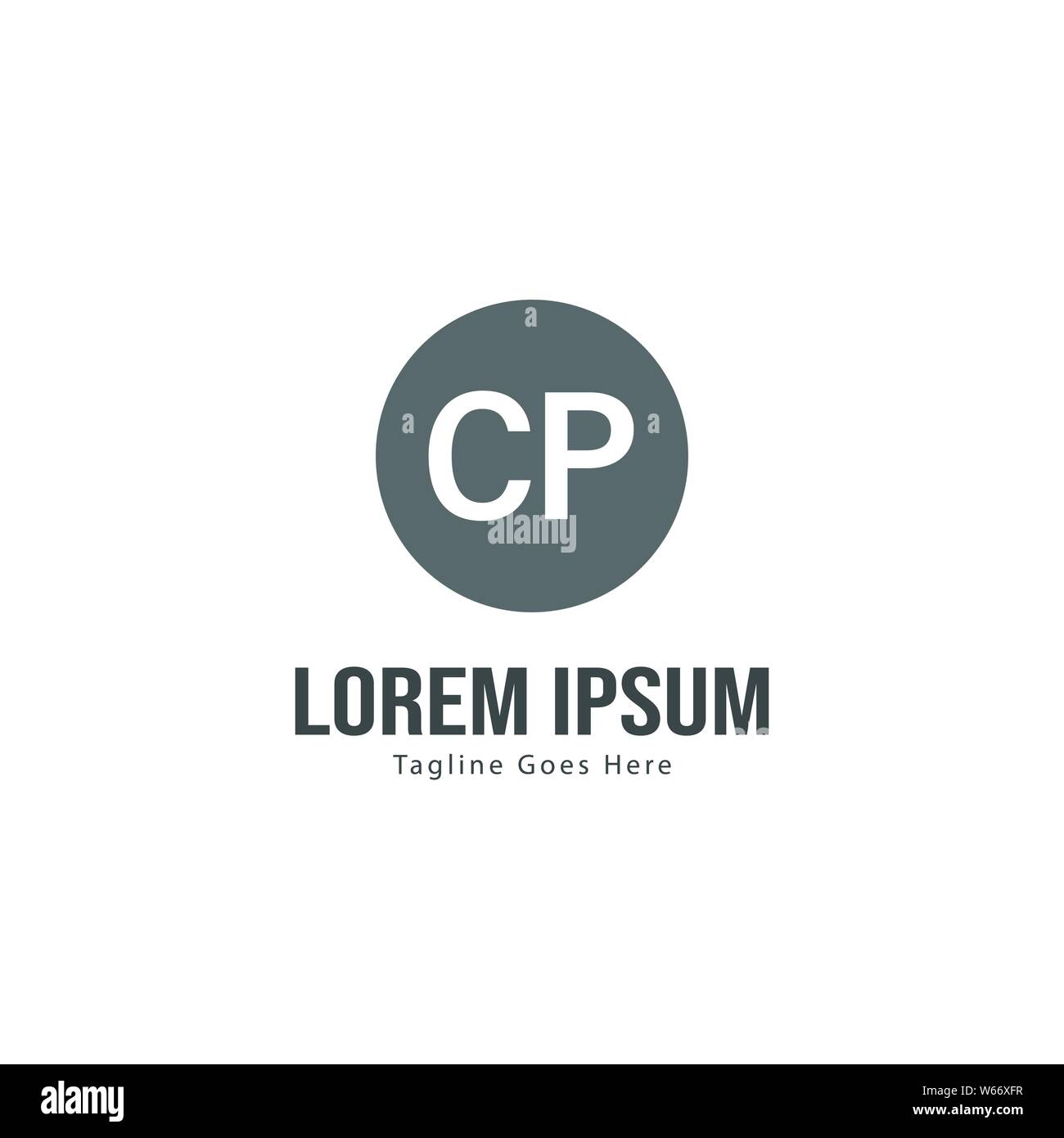Initial CP logo template with modern frame. Minimalist CP letter logo ...