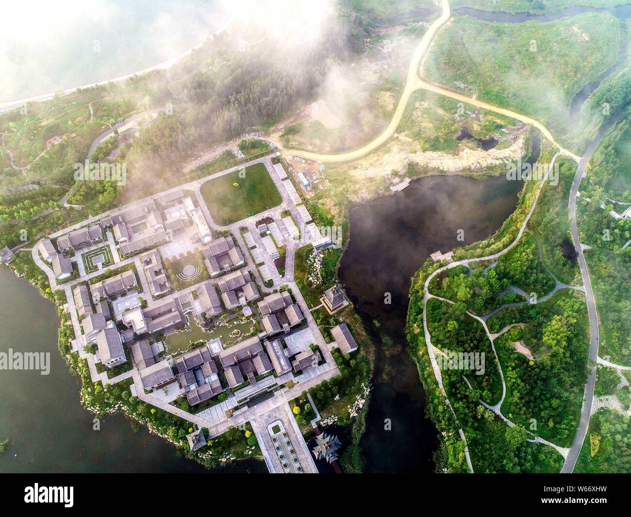 Aerial view of the Chinese Yard featuring ancient buildings of Ming and ...