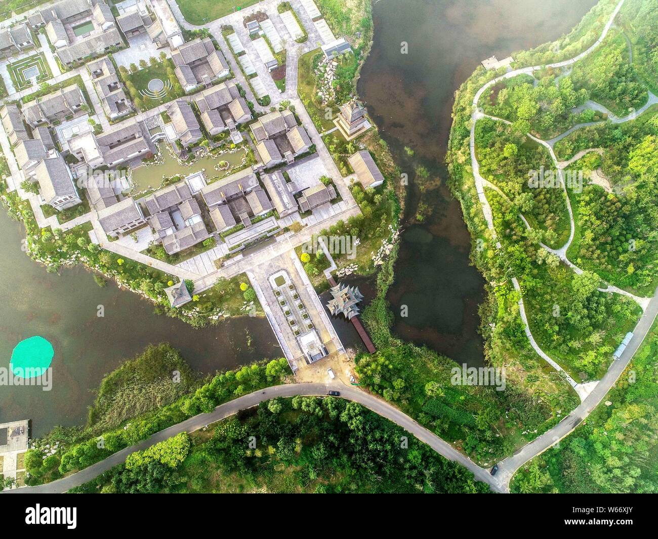 Aerial view of the Chinese Yard featuring ancient buildings of Ming and ...