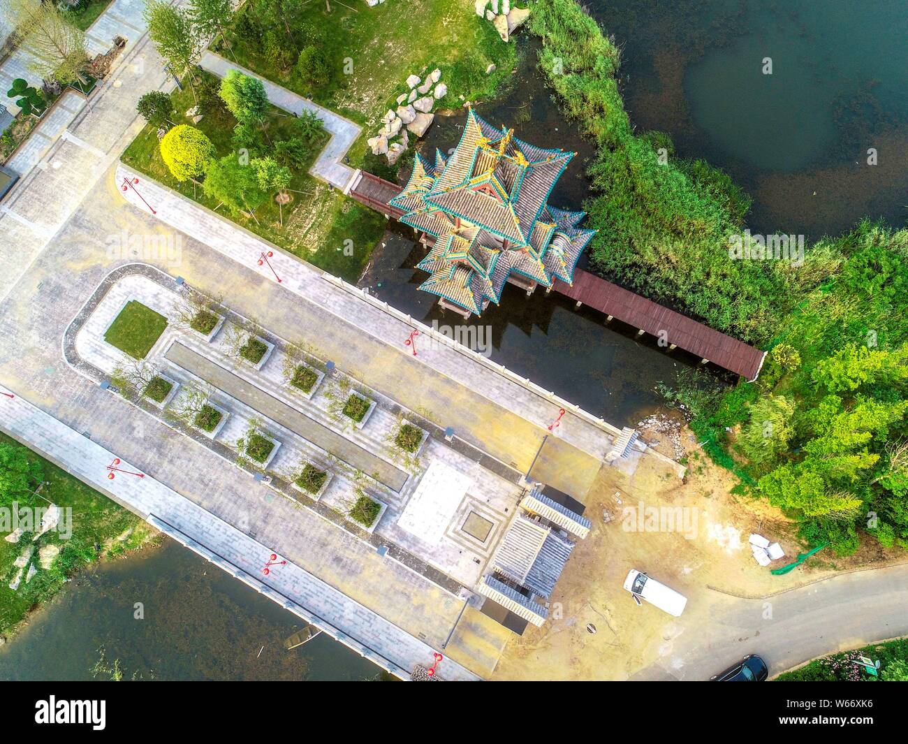 Aerial view of the Chinese Yard featuring ancient buildings of Ming and ...