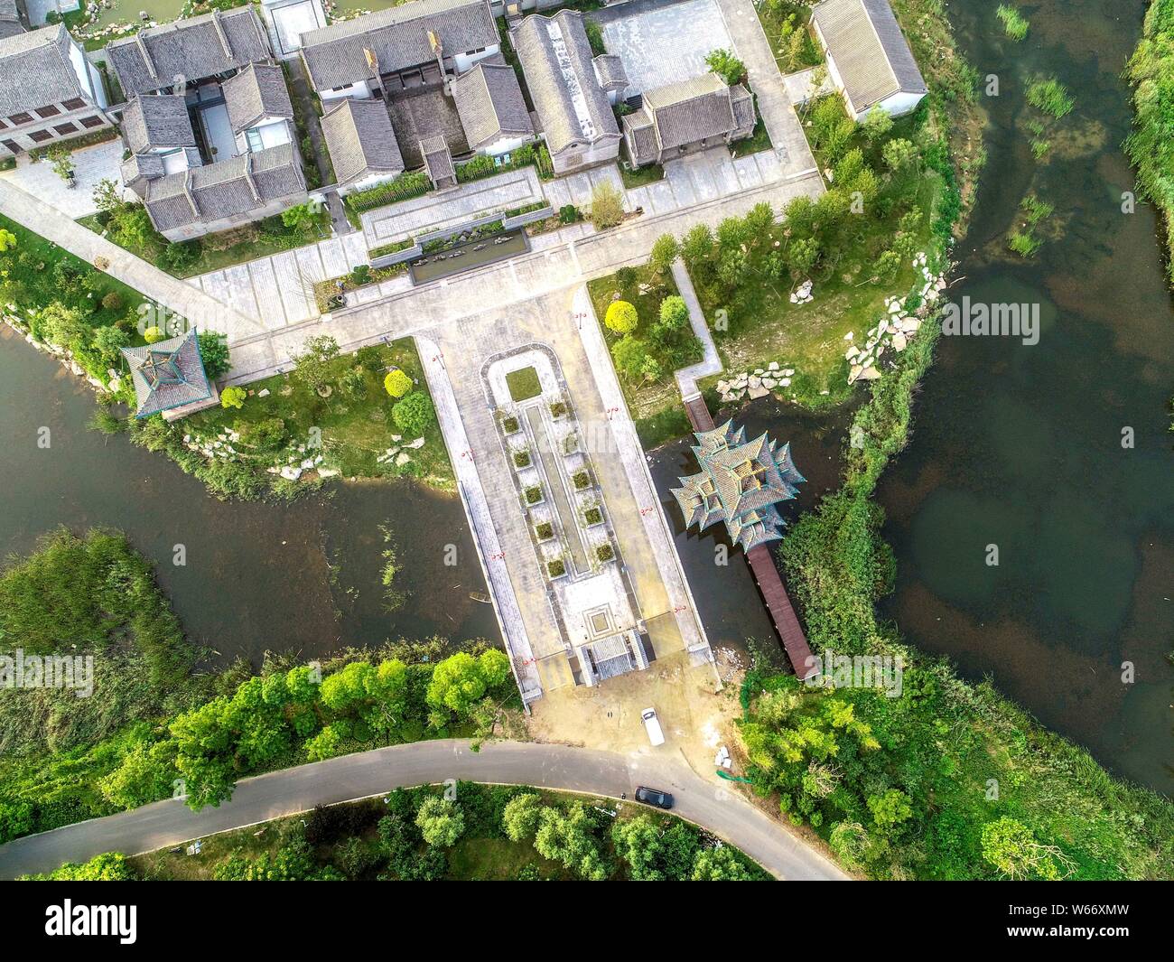 Aerial view of the Chinese Yard featuring ancient buildings of Ming and ...