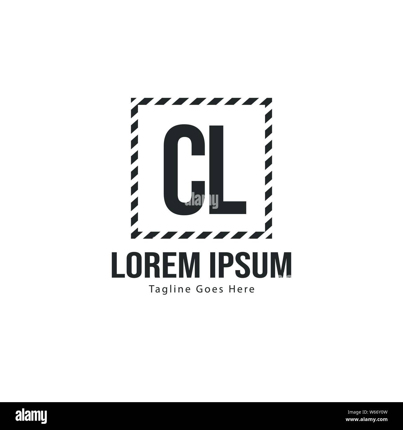 Initial CL logo template with modern frame. Minimalist CL letter logo ...