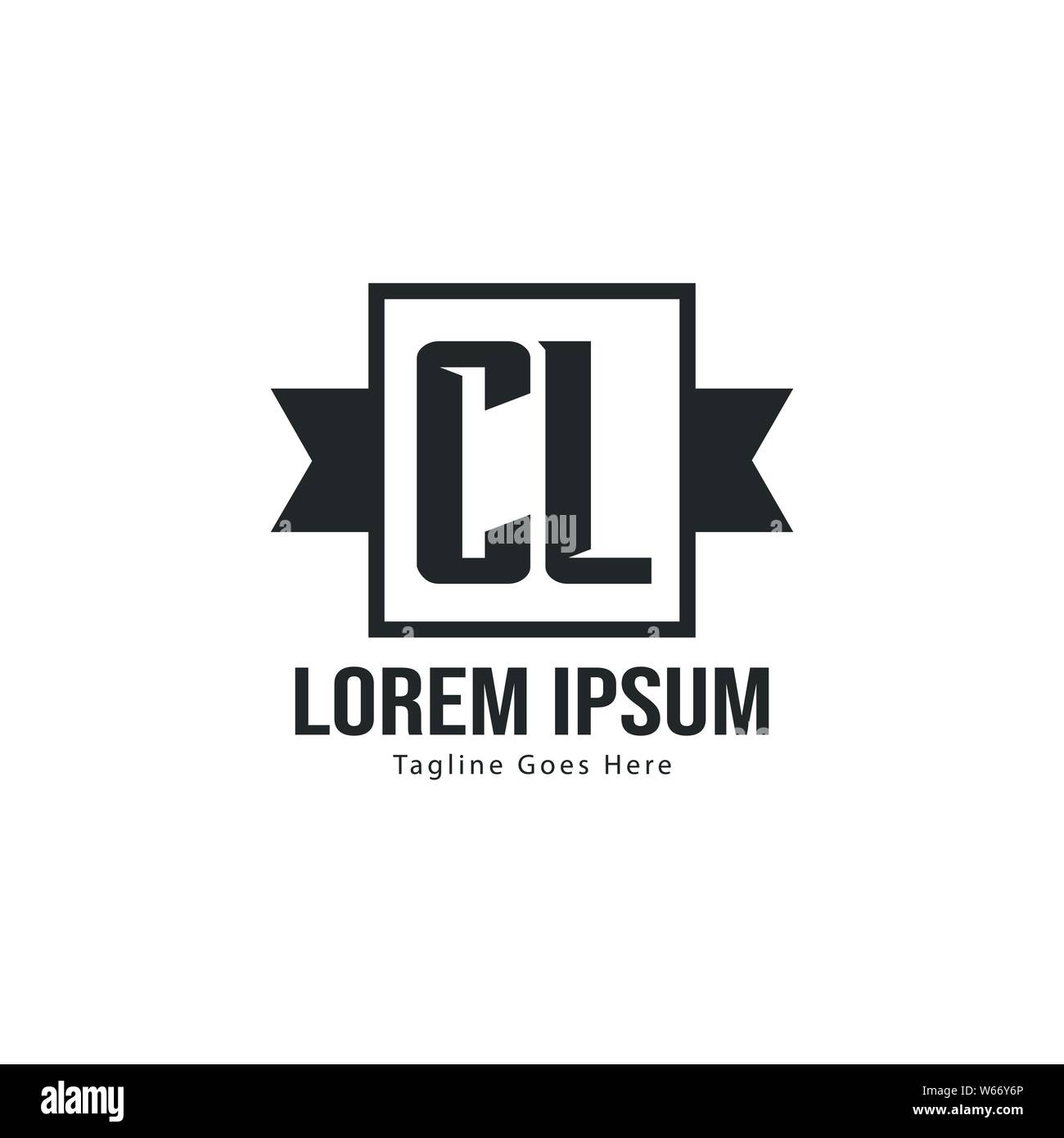 Initial CL logo template with modern frame. Minimalist CL letter logo ...