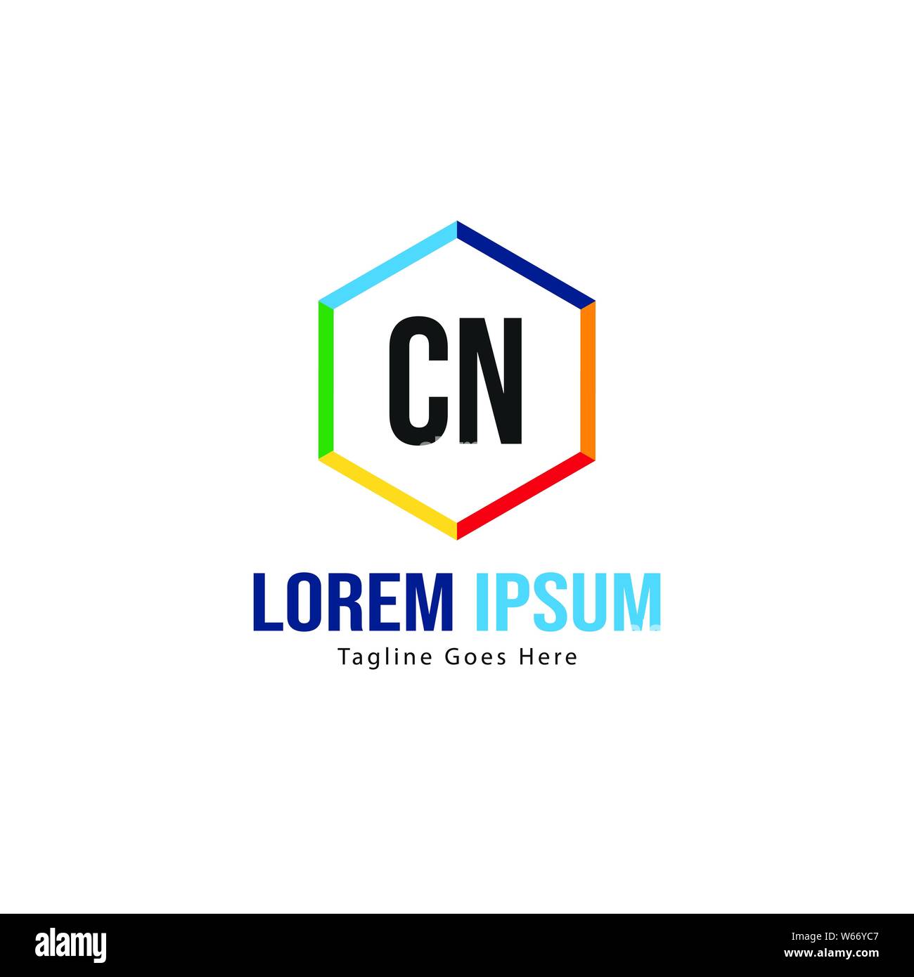 Initial CN logo template with modern frame. Minimalist CN letter logo ...
