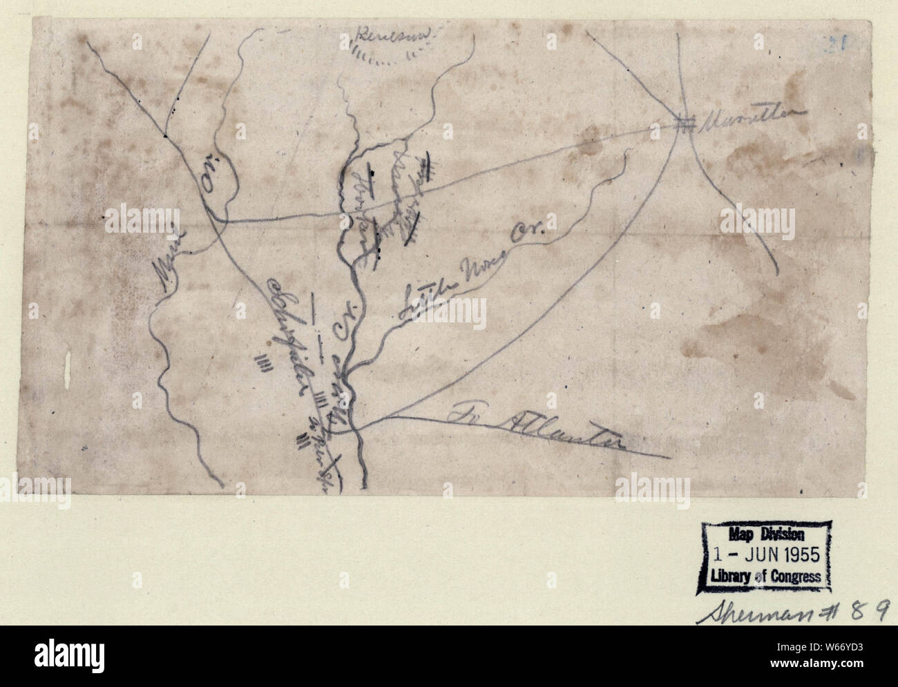 Civil War Maps 2272 Union troop positions west of Marietta Georgia June ...