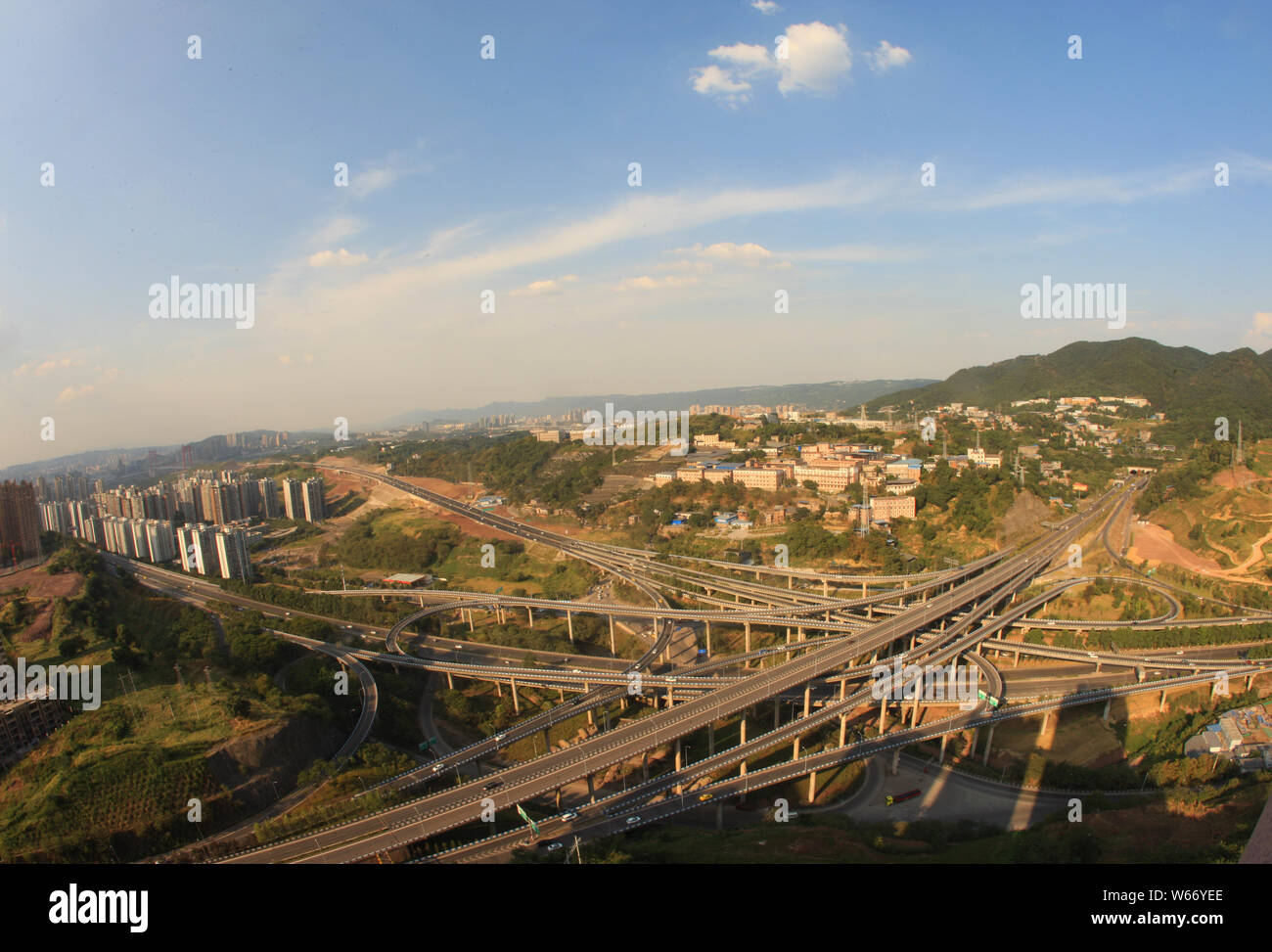 Scenery of the five-level Huangjuewan Overpass, the world's "most ...