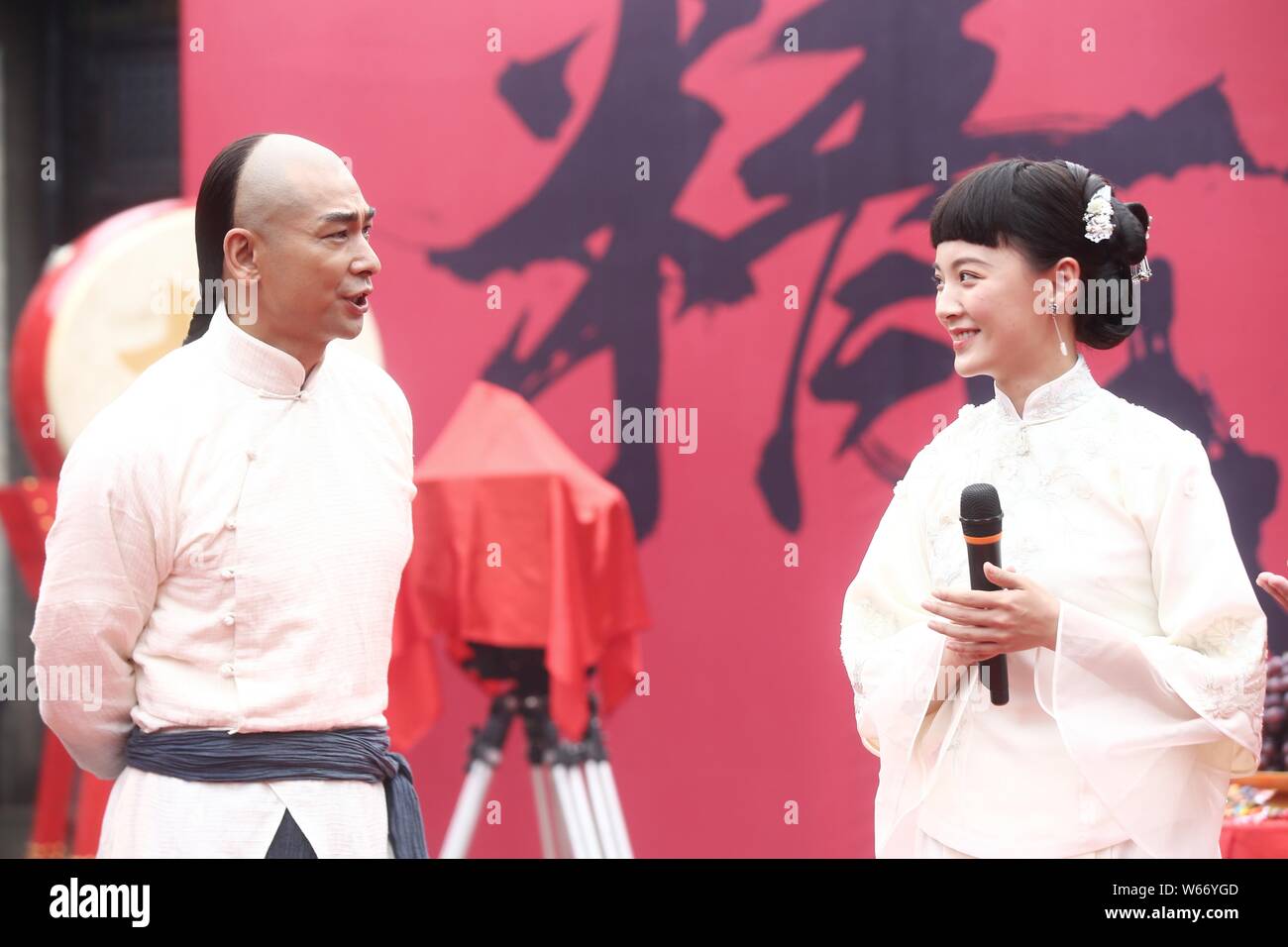Chinese actor and martial artist Vincent Zhao Wenzhuo, left, attends ...