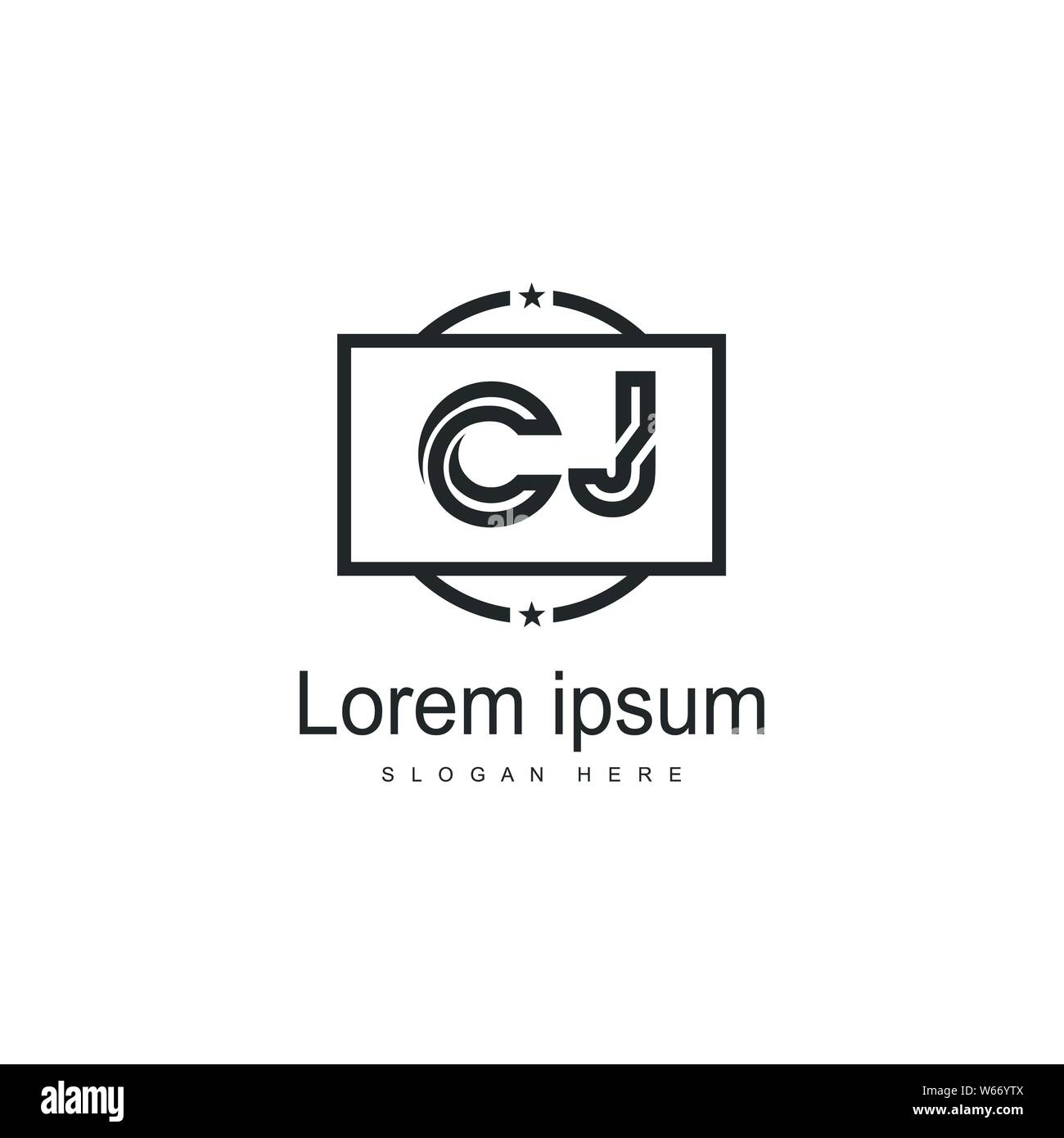 Initial CJ logo template with modern frame. Minimalist CJ letter logo ...
