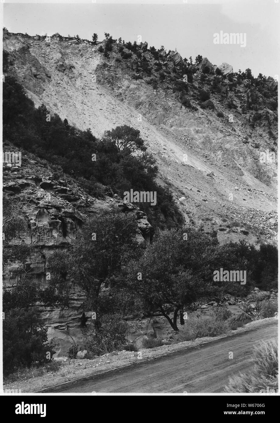 Landslides. West of Virgin River, one half mile above checking station ...