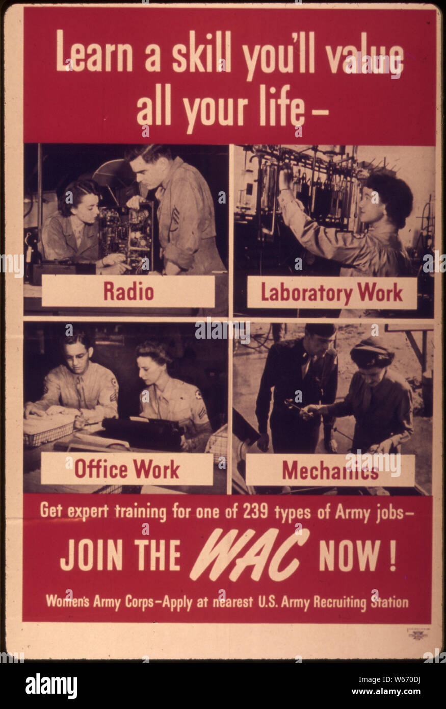 Learn a skill you'll value all your life. Join the WAC now Stock Photo ...