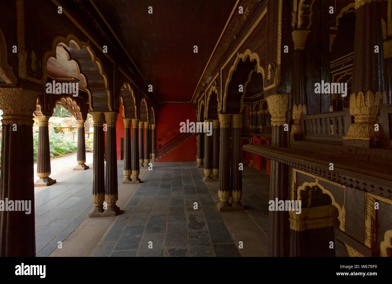 Tipu Sultan's Summer Palace, in Bangalore, India, is an example of Indo ...