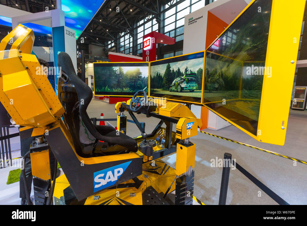 --FILE--A driving simulator of SAP is on display at the Light of the ...