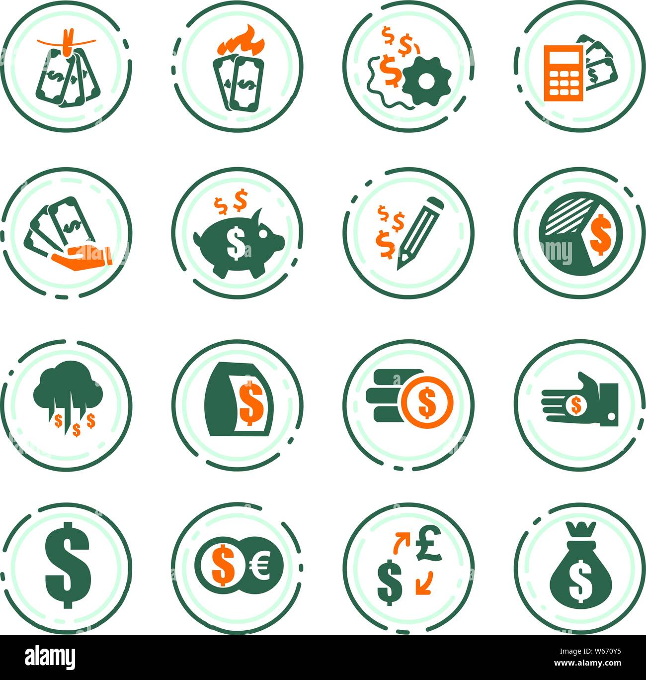 Money color vector icons for user interface design Stock Vector Image ...