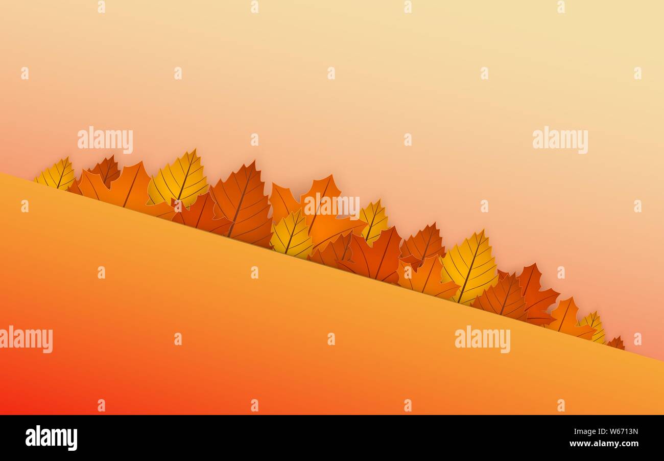 Autumn background layout decorate with leaves poster. Vector ...