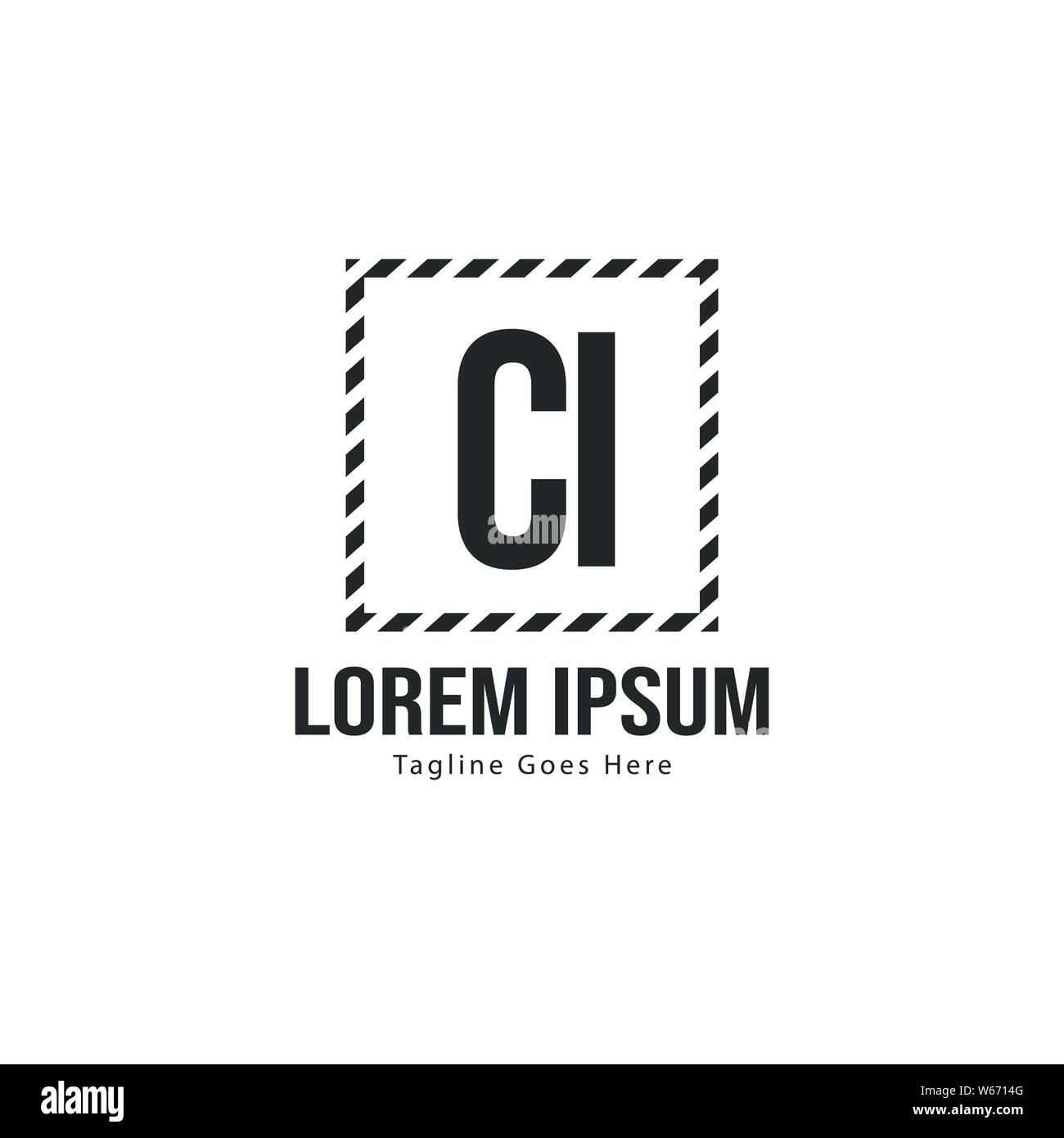 Initial CI logo template with modern frame. Minimalist CI letter logo ...