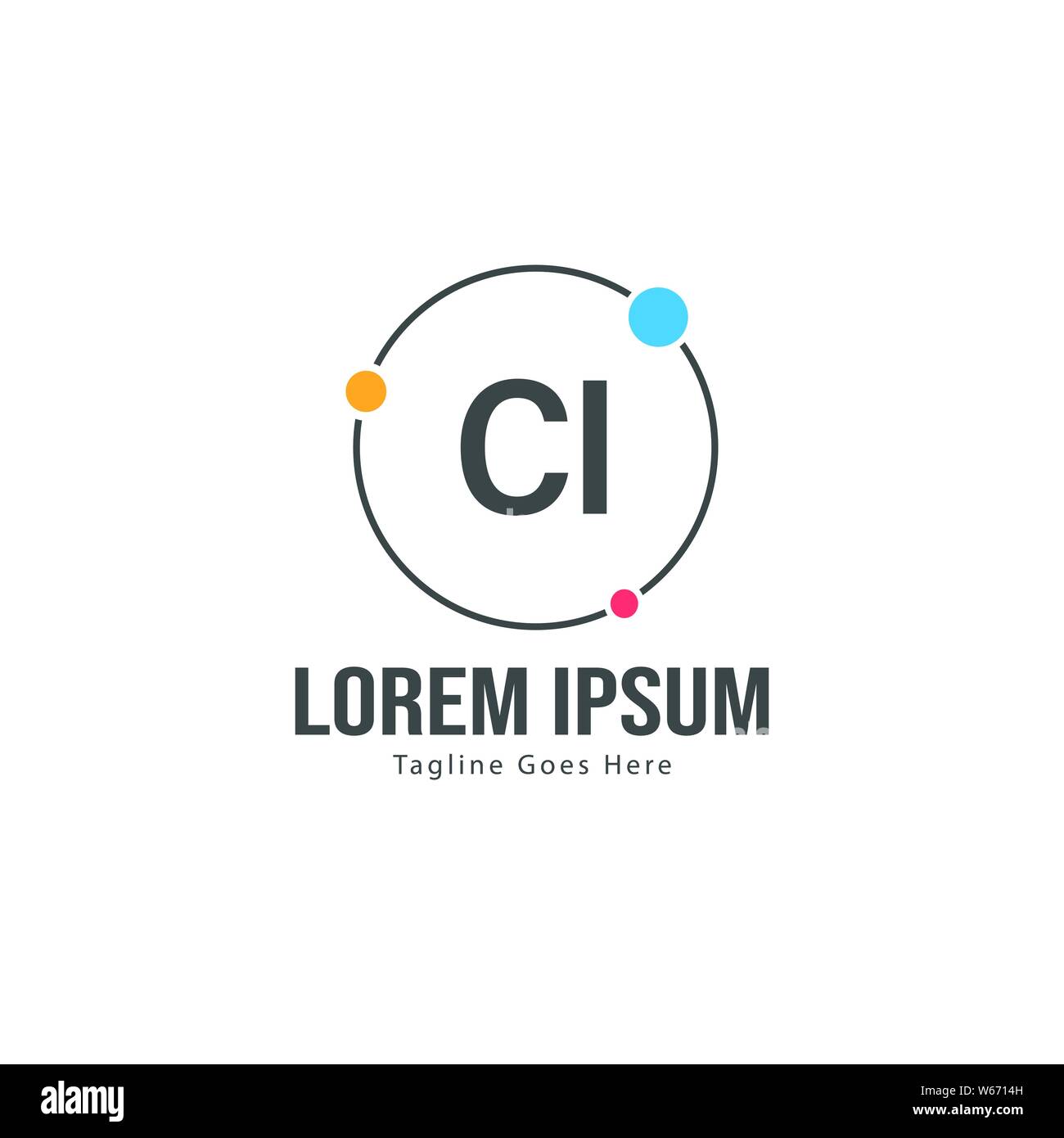 Initial Ci Logo Template With Modern Frame Minimalist Ci Letter Logo Vector Illustration Design