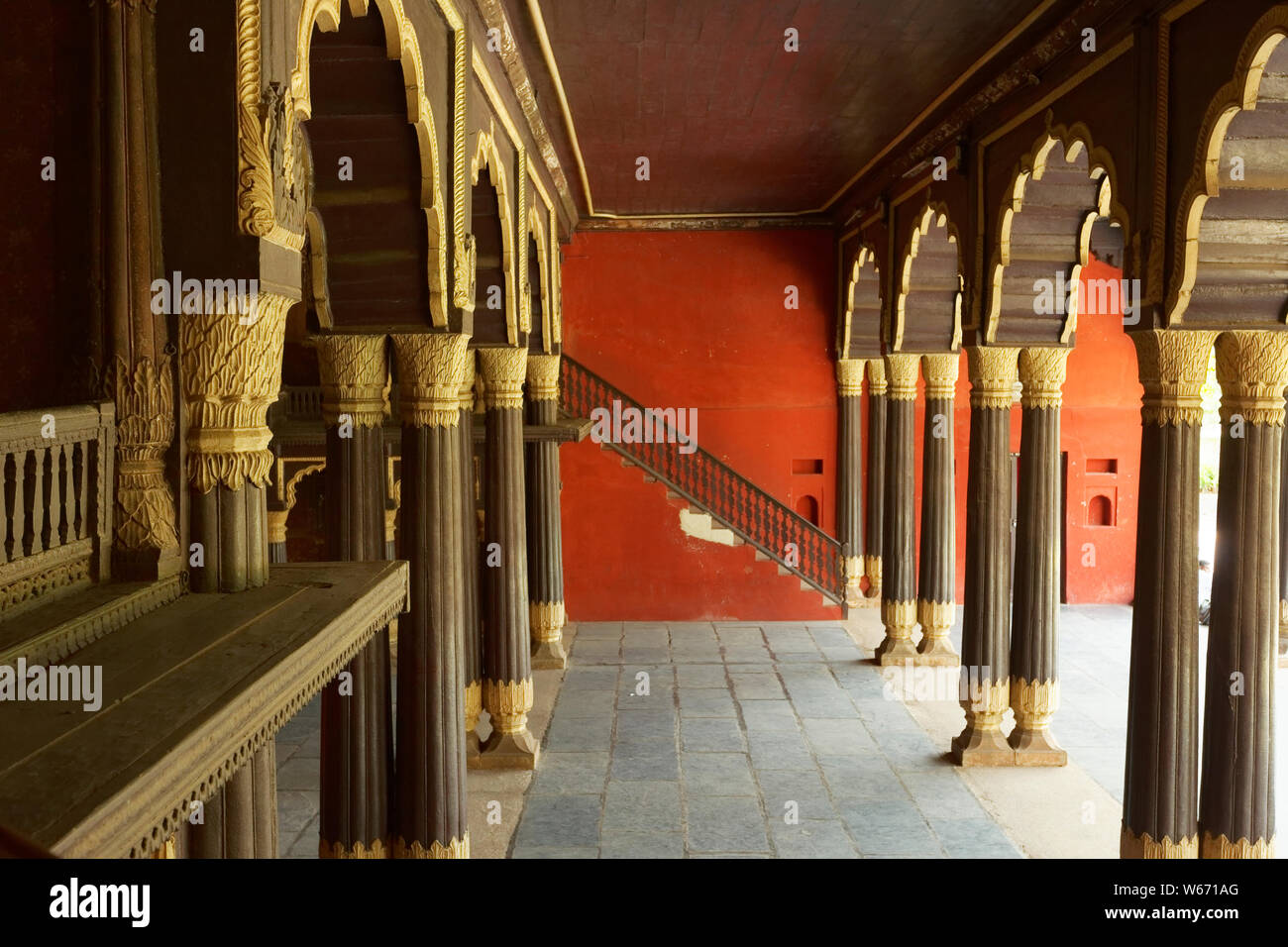 Tipu Sultan's Summer Palace, in Bangalore, India, is an example of Indo ...