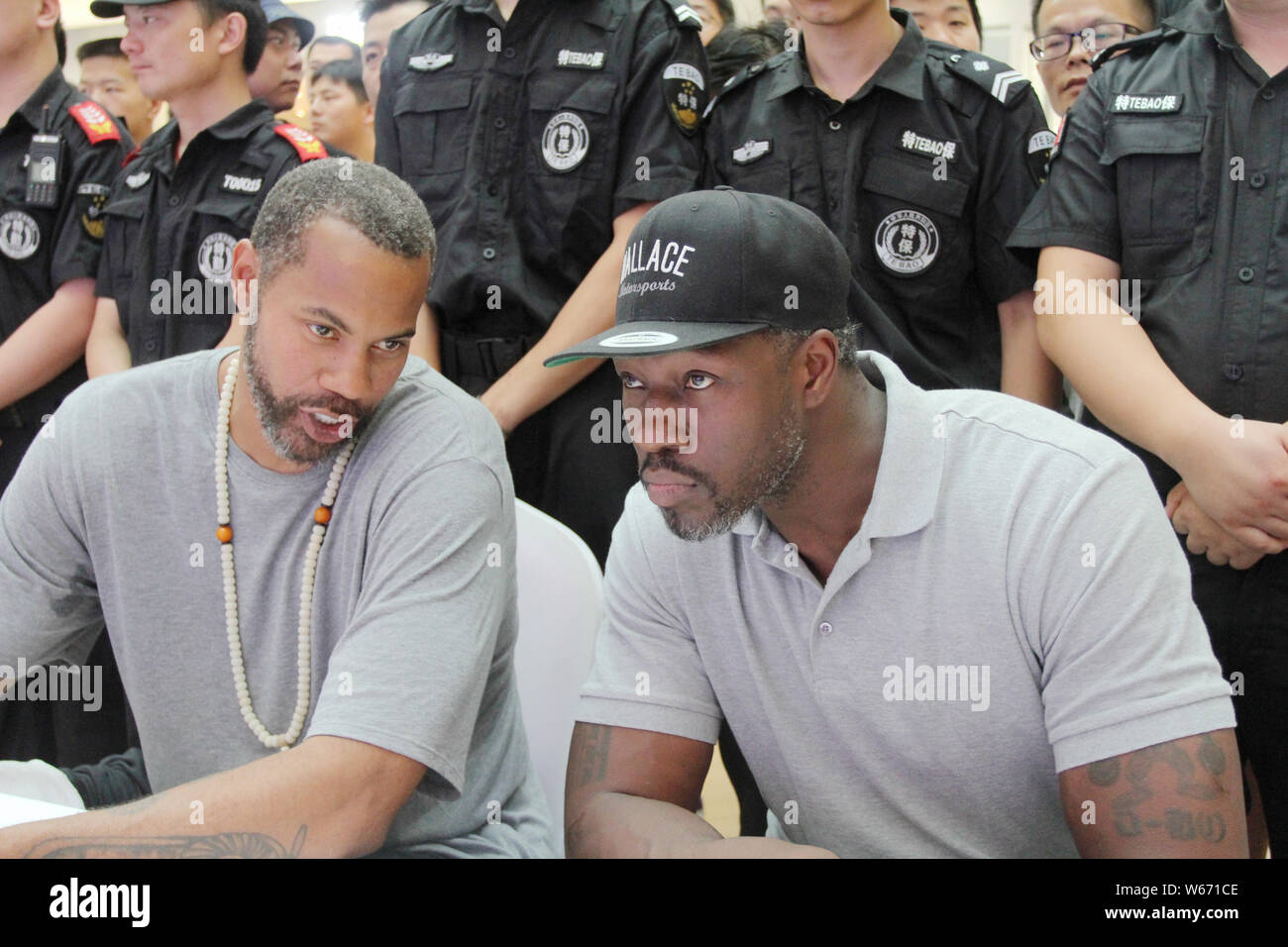 American retired professional basketball player Ben Wallace, right, and ...