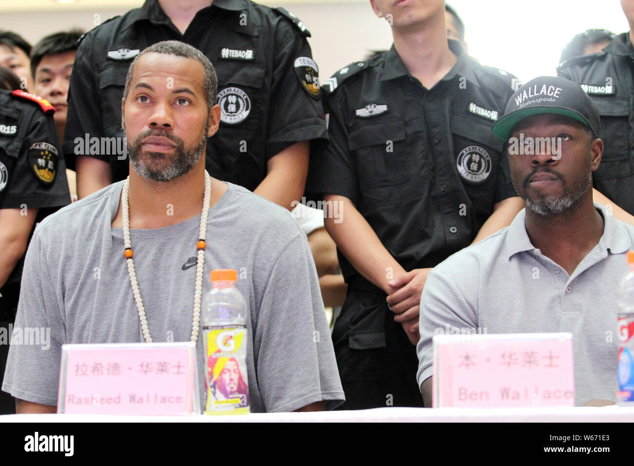 American retired professional basketball player Ben Wallace, right, and ...