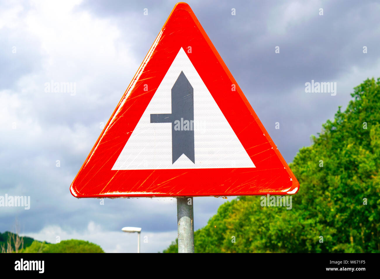 Dutch road sign: Road junction with priority over minor road from the ...
