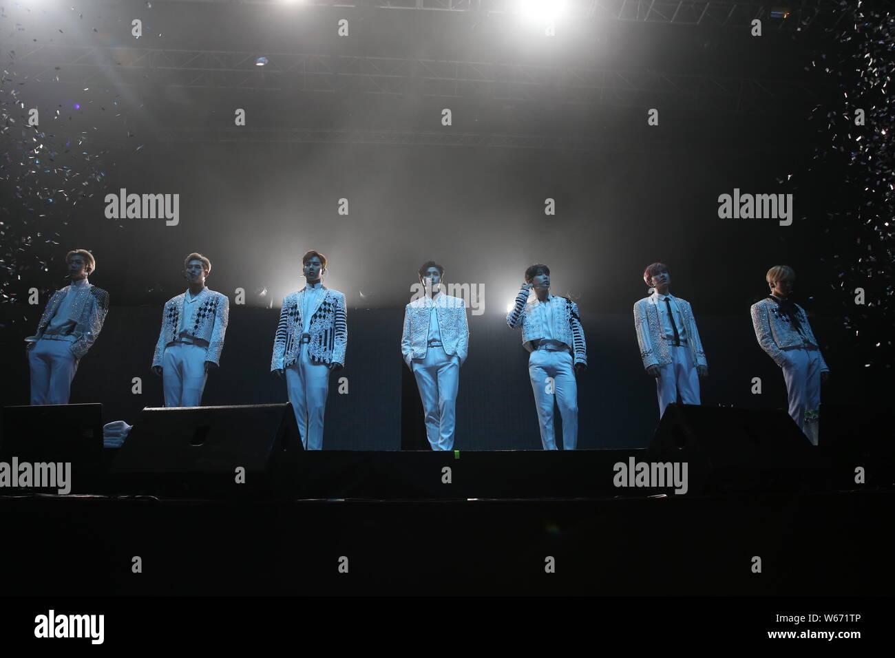 Members of South Korean boy group Monsta X perform during the Monsta X ...