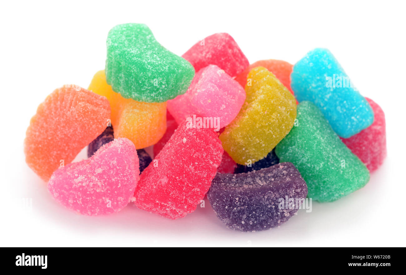 colorful and flavored gummy candy on white Stock Photo - Alamy