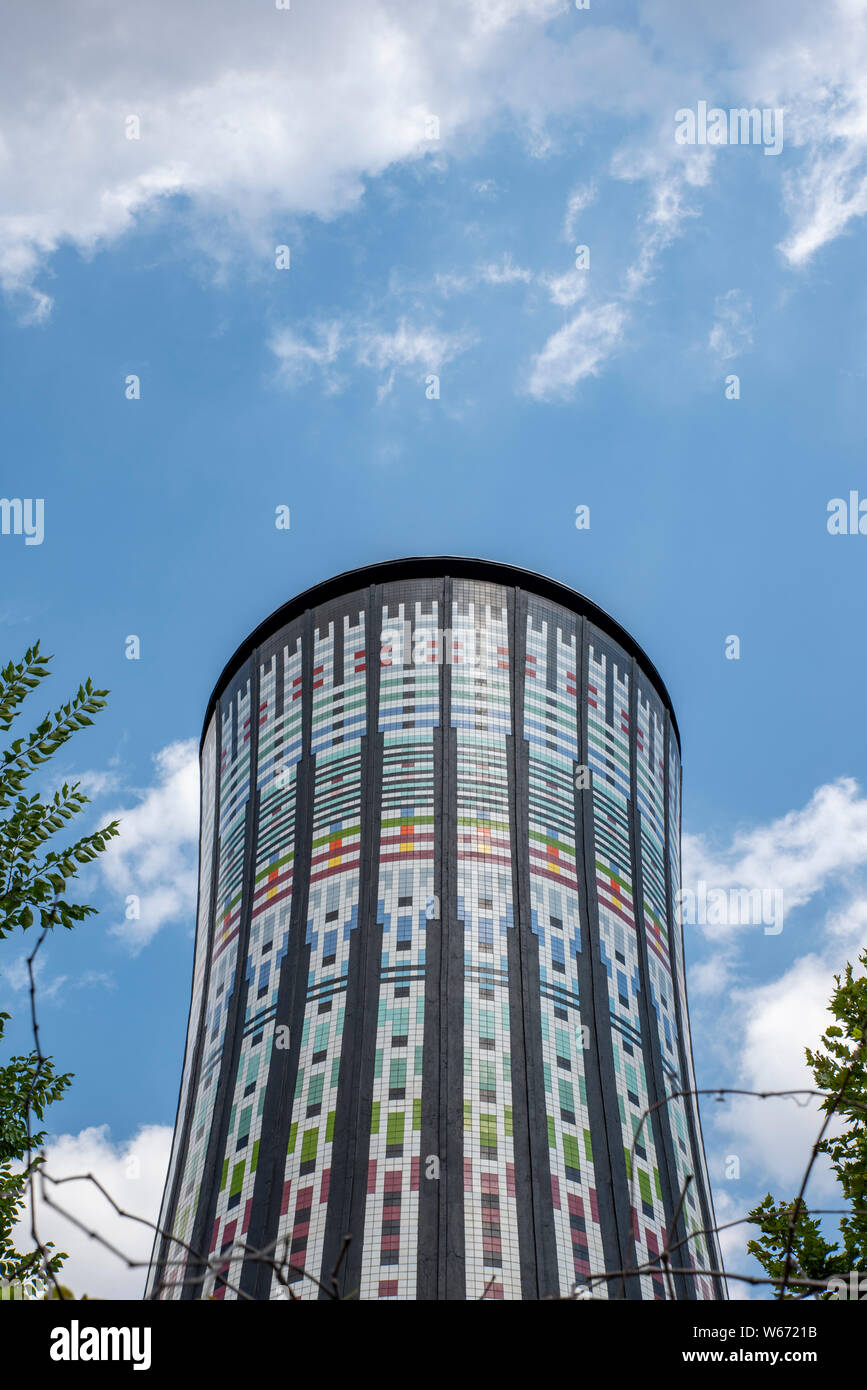 Milan, Italy; July 2019 : The Torre Arcobaleno or Rainbow Tower is a ...