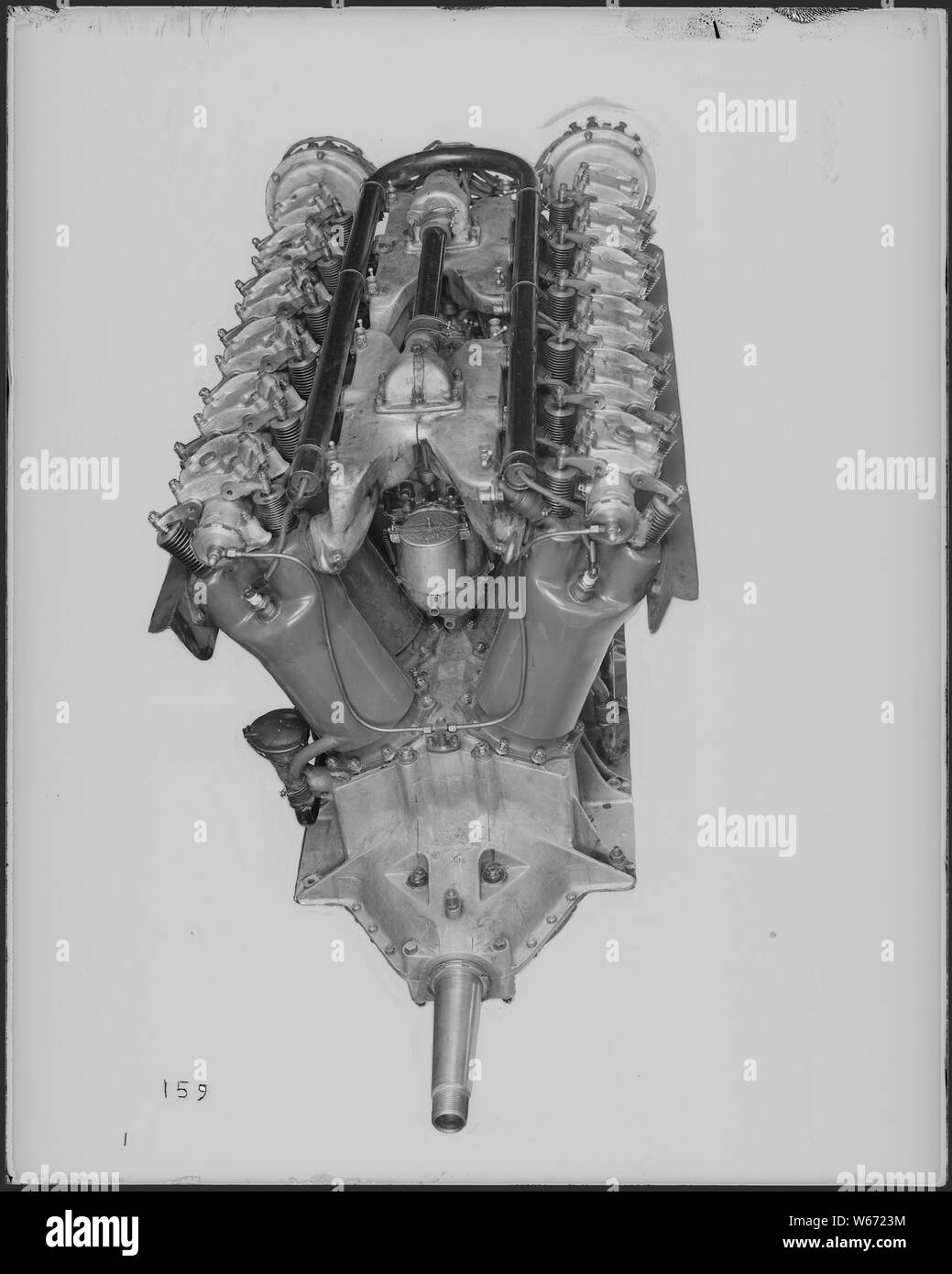 Liberty 12 cylinder engine. 3/4 front view Stock Photo - Alamy