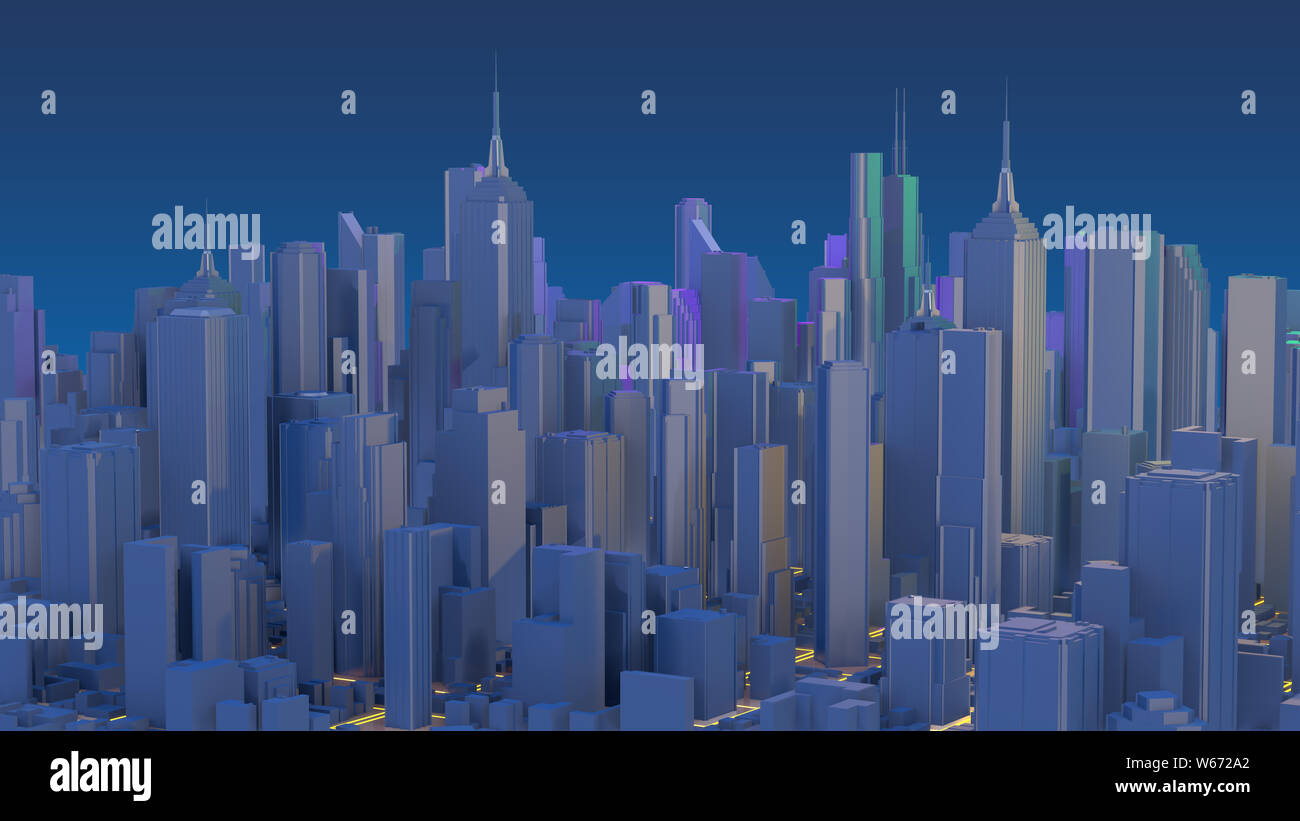 Business downtown and skyscrapers tower. 3d rendering Stock Photo - Alamy