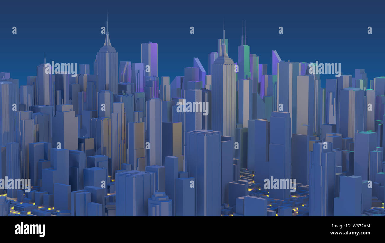 3d rendering mega city hi-res stock photography and images - Alamy