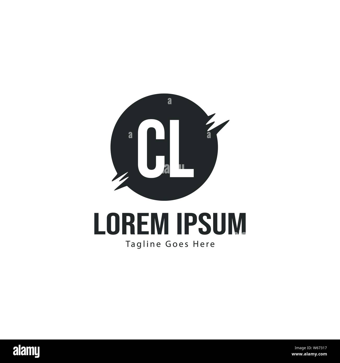 Initial CL logo template with modern frame. Minimalist CL letter logo ...