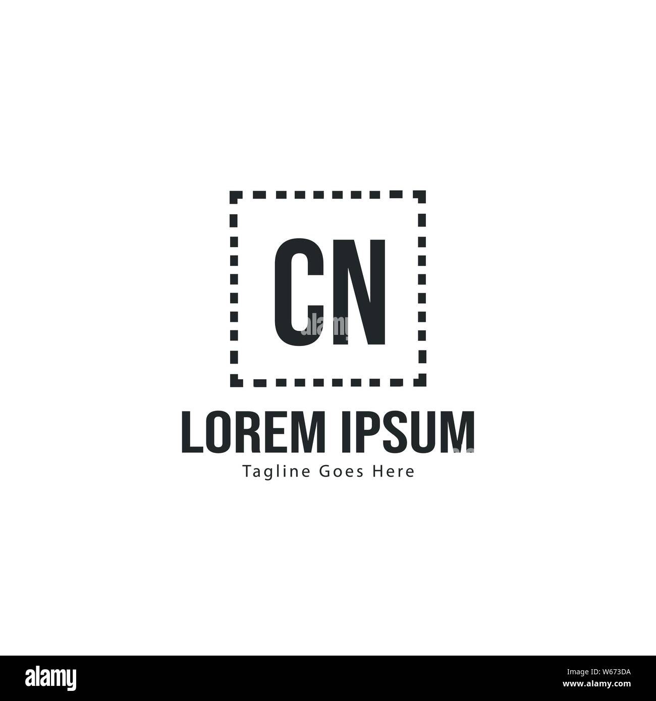 Initial CN logo template with modern frame. Minimalist CN letter logo ...
