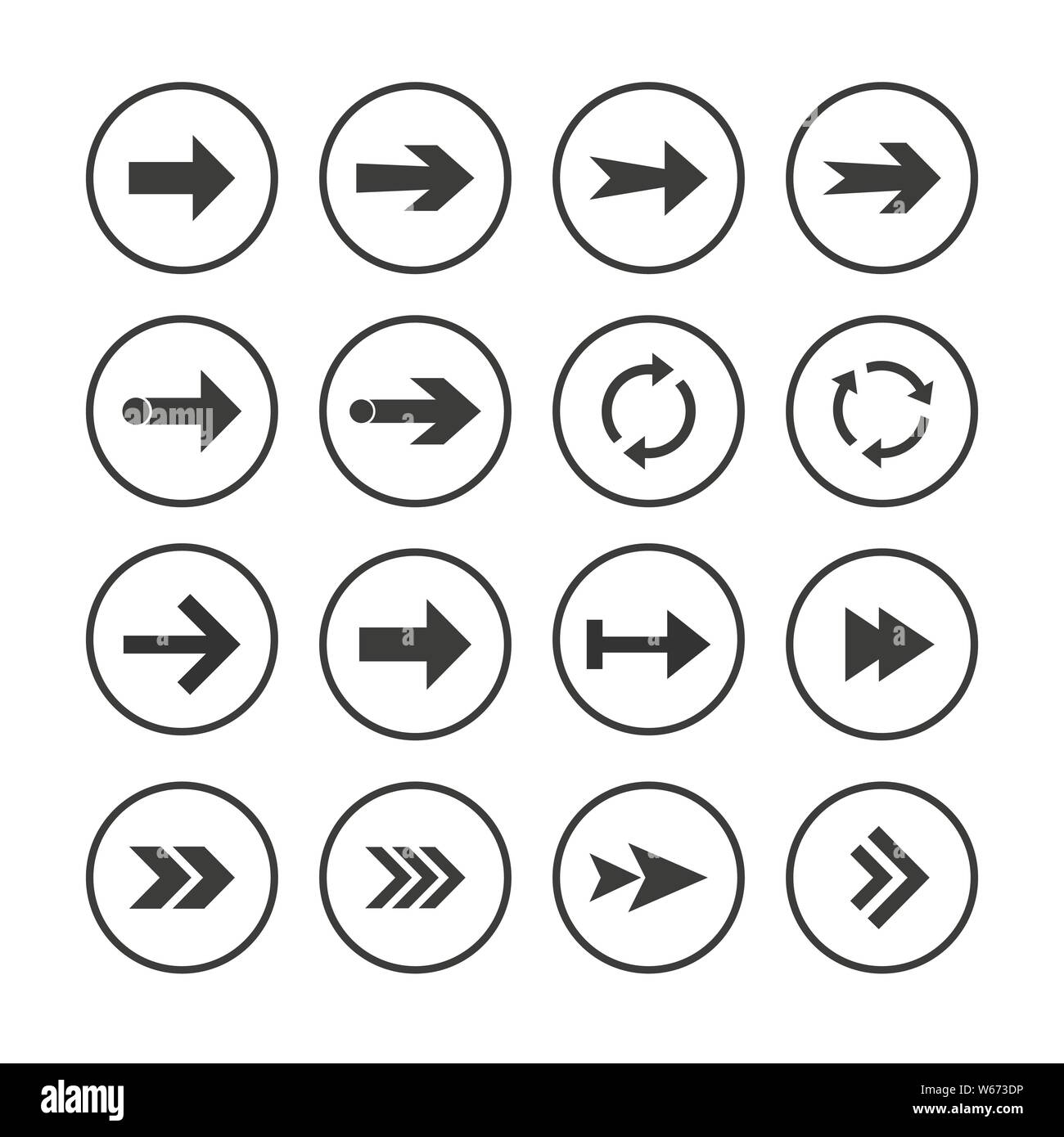 Vector illustration, flat design. Arrow icon set Stock Vector Image ...
