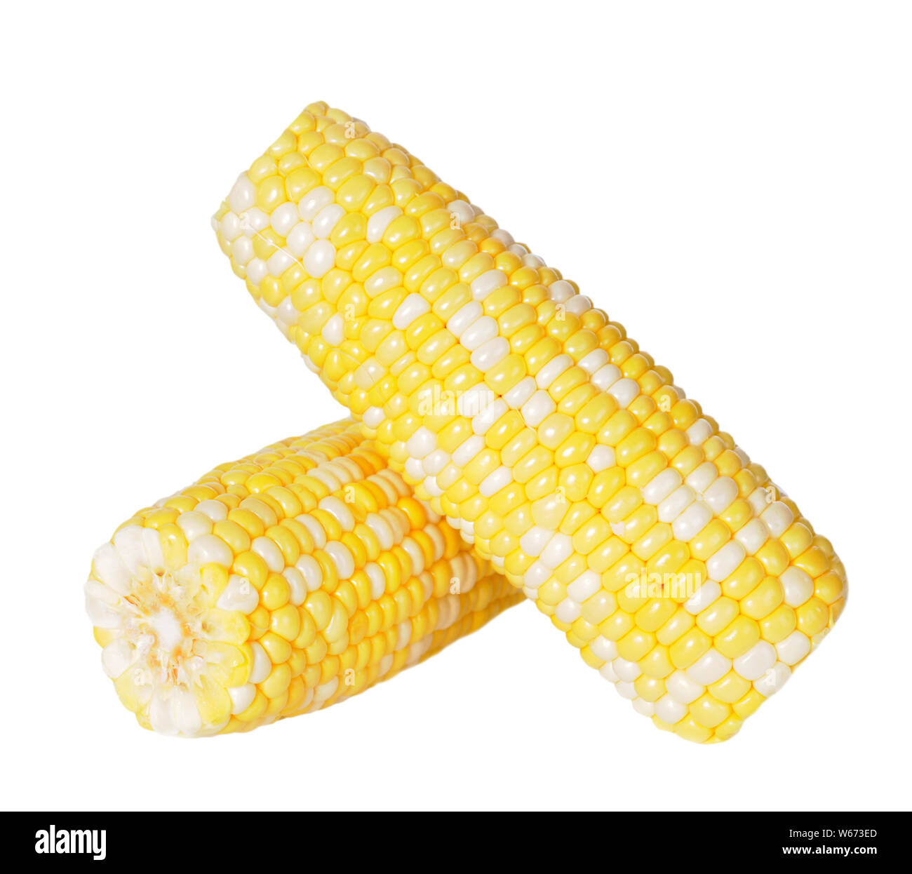 two fresh corns isolated on white background Stock Photo - Alamy