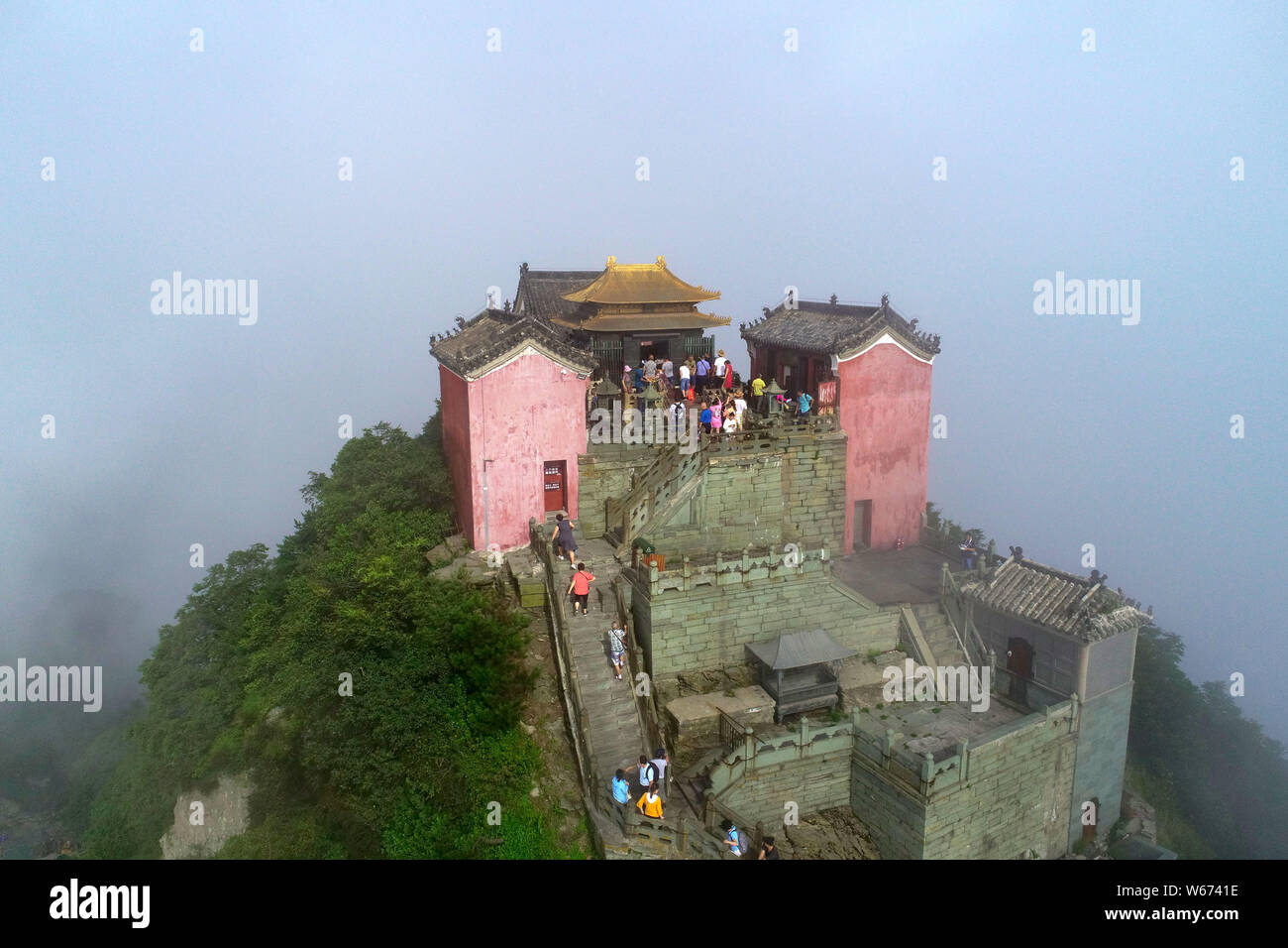 Aerial view of Wudang Mountain (Mount Wudang or Wudangshan Mountain ...