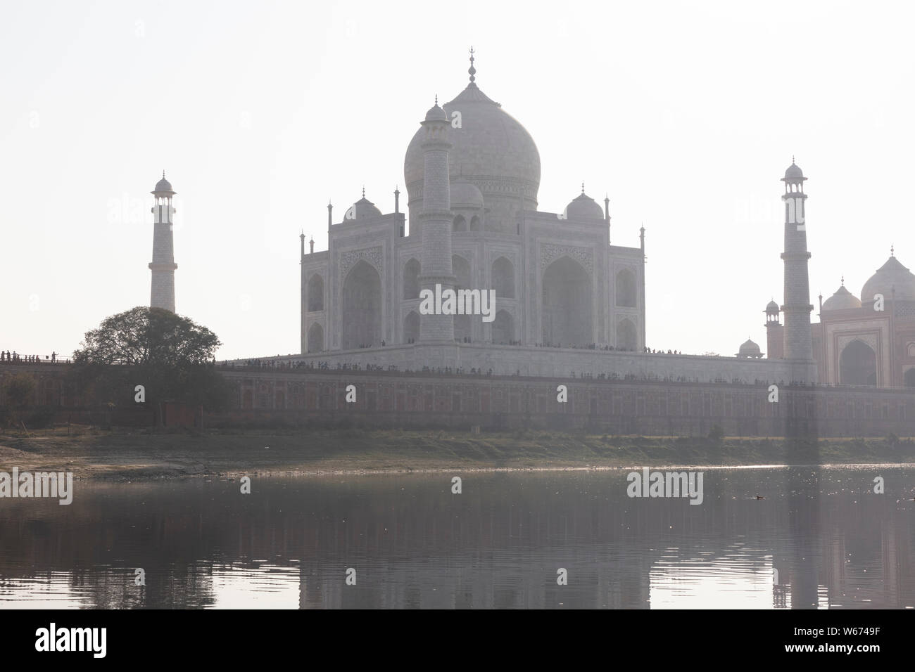 Taj Mahal and the Yamuna River in Agra, Uttar Pradesh, India Stock ...