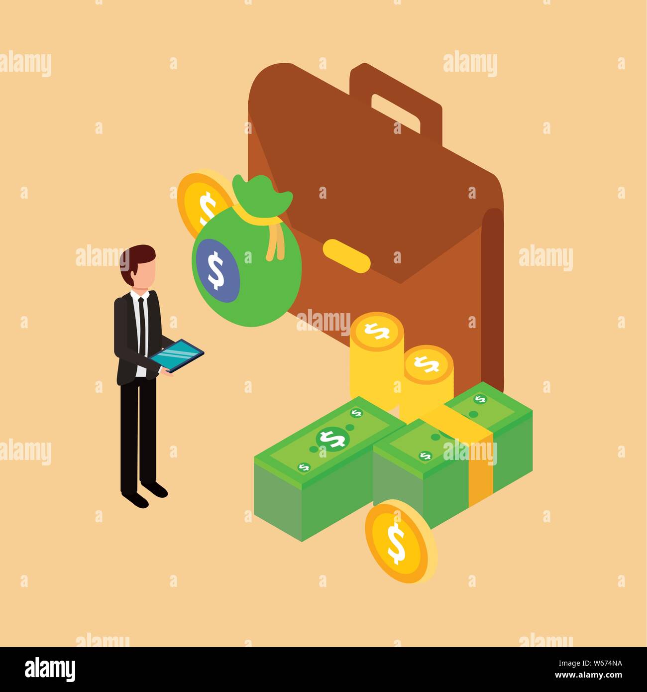 Money icon and businessman design Stock Vector Image & Art - Alamy