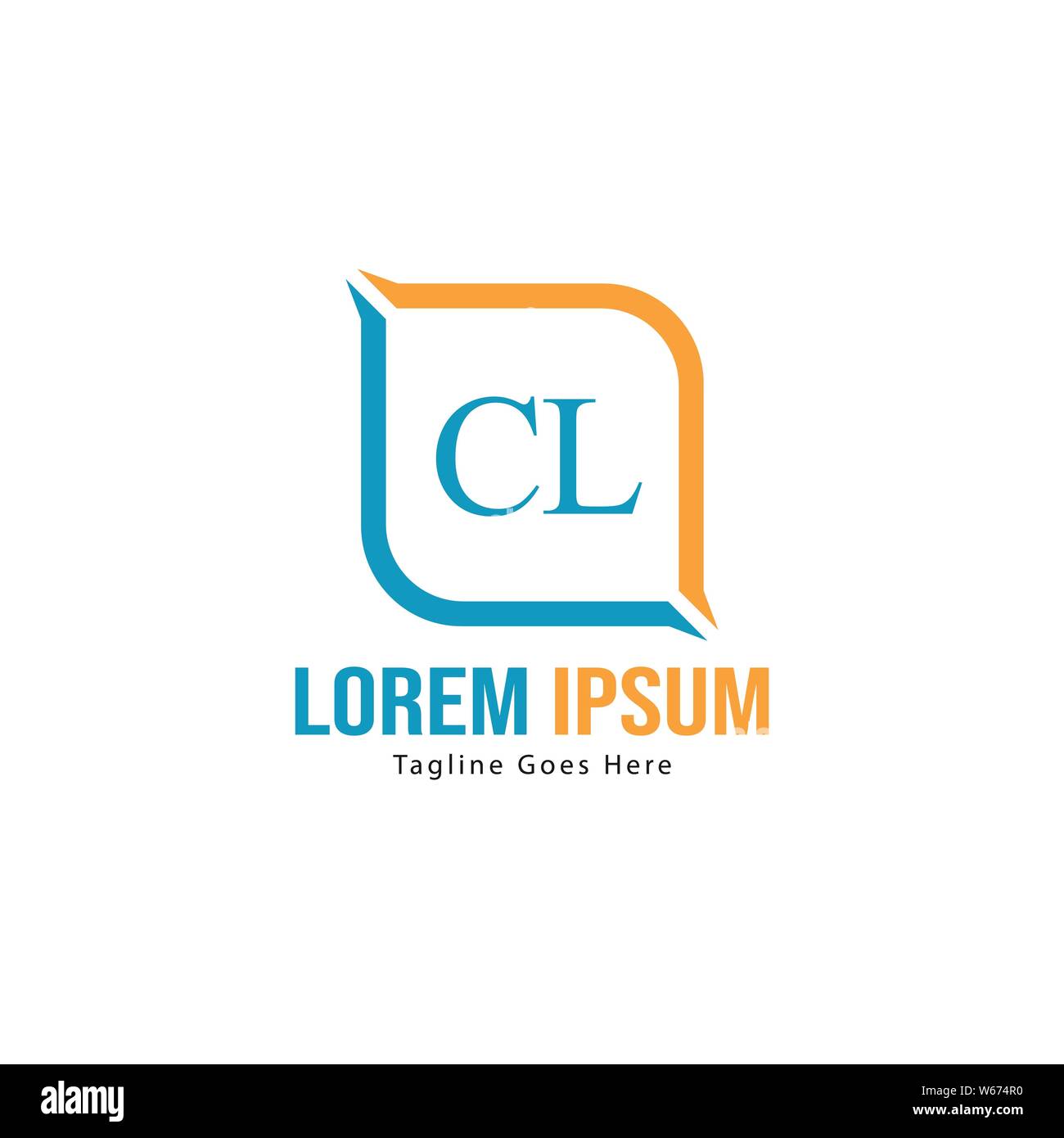 Initial CL logo template with modern frame. Minimalist CL letter logo ...