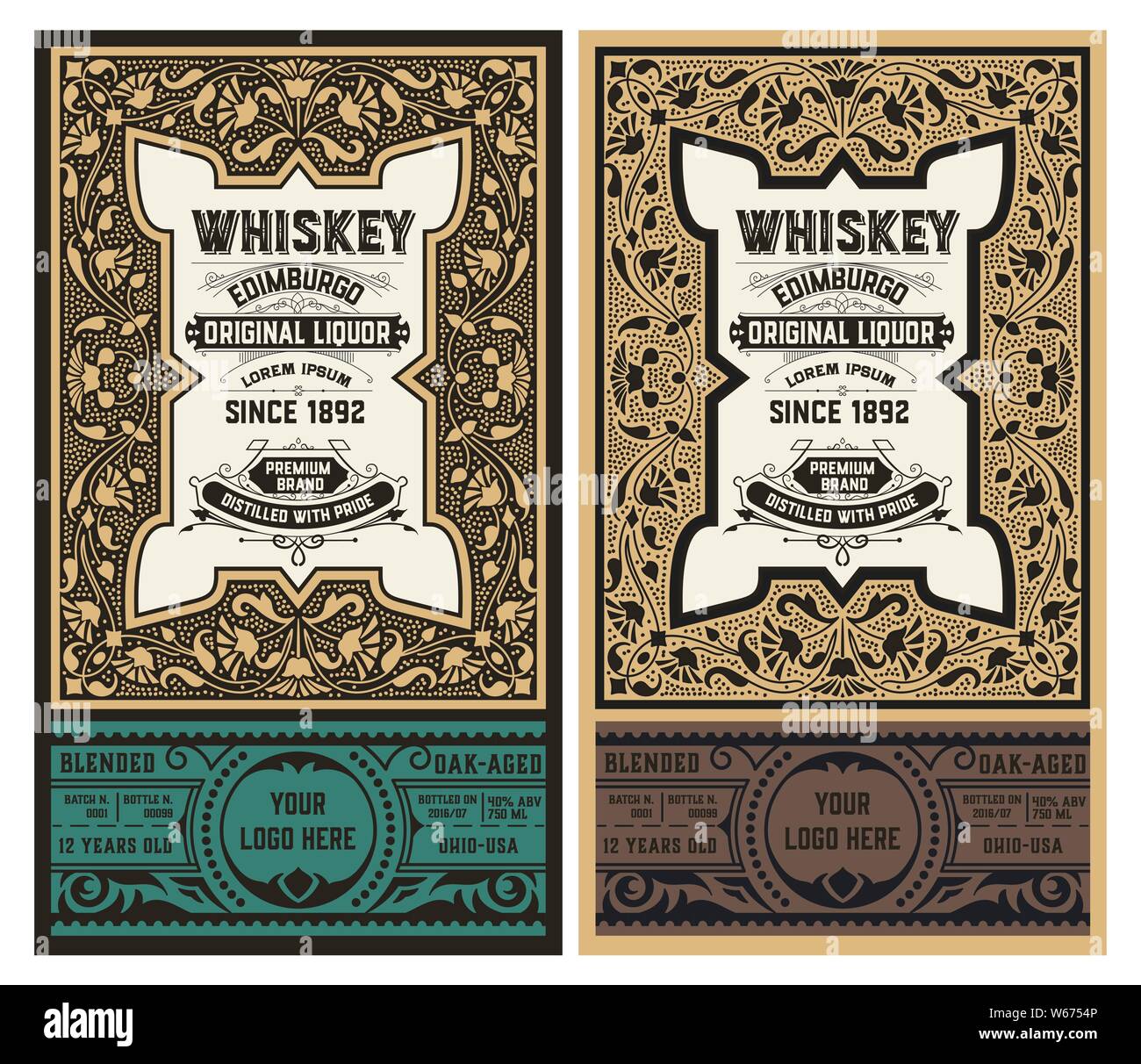 Whiskey label for packing. Vector layered Stock Vector Image & Art - Alamy