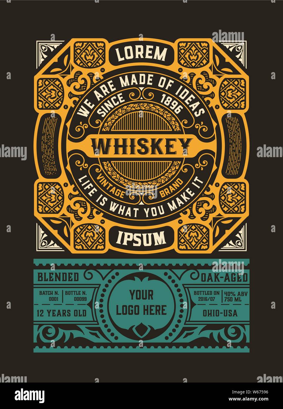 Old label design for Whiskey and Wine label, Restaurant banner, Beer ...