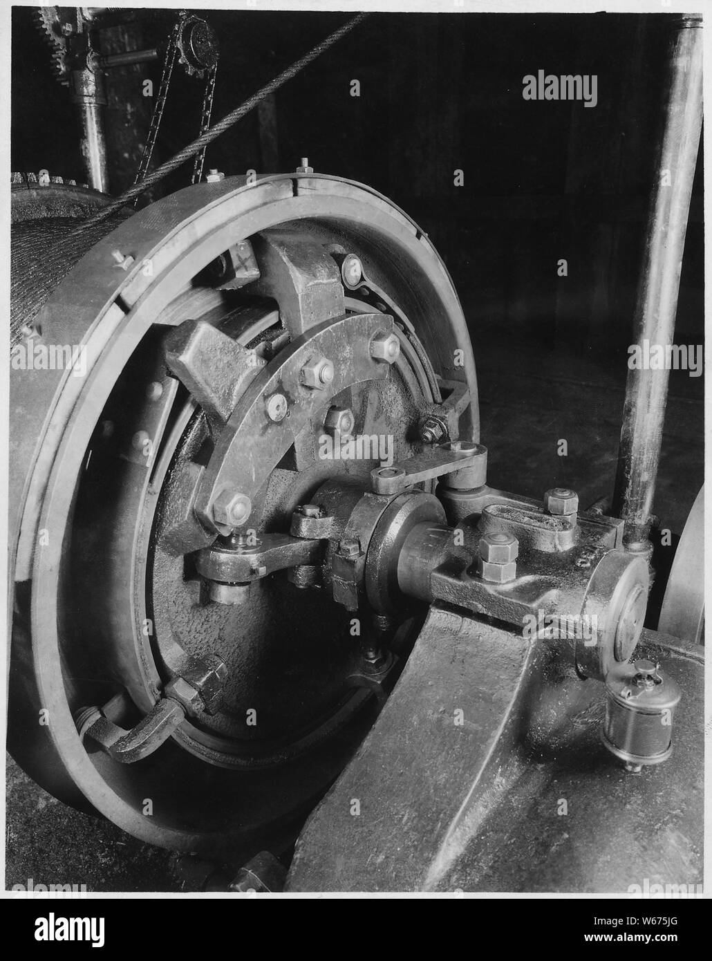 Machinery at quartz mine in the Coeur d'Alene Mining District showing ...