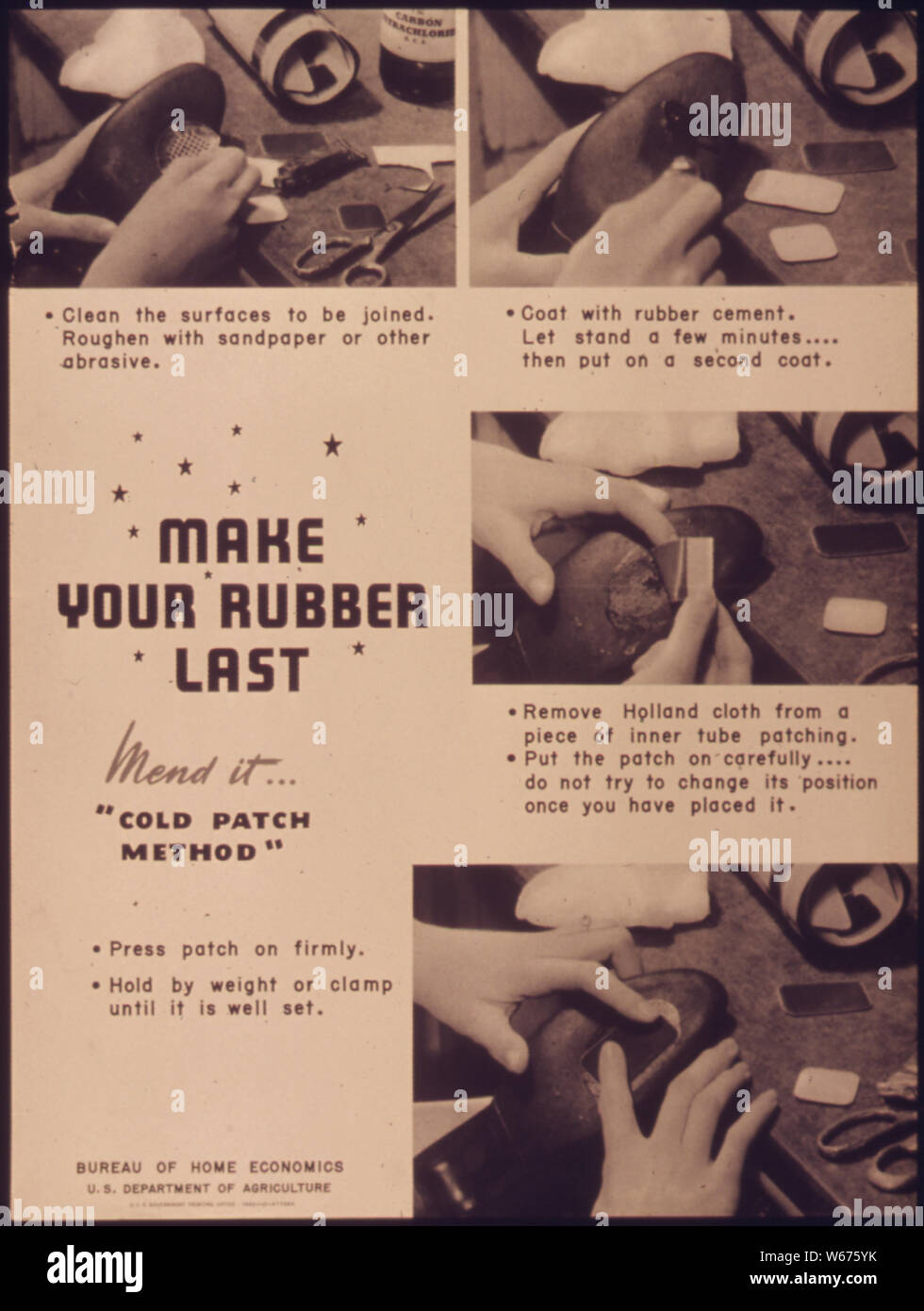 Make your rubber last - Mend it Stock Photo - Alamy