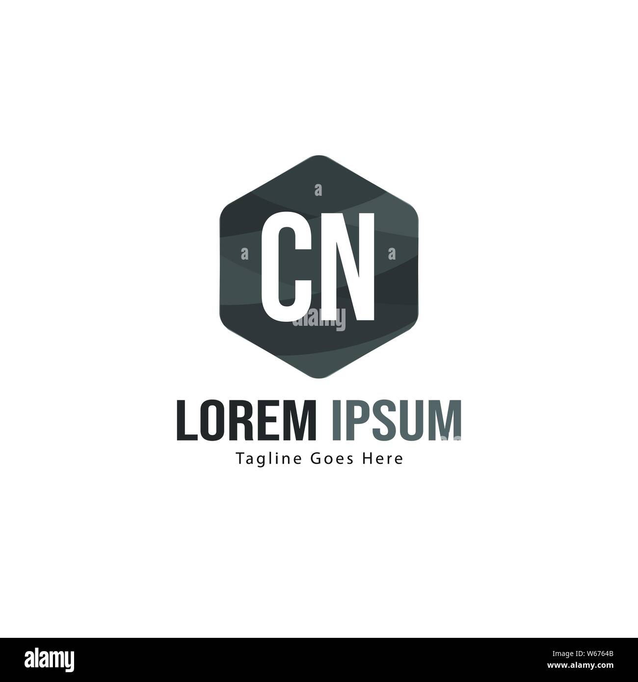 Initial CN logo template with modern frame. Minimalist CN letter logo ...