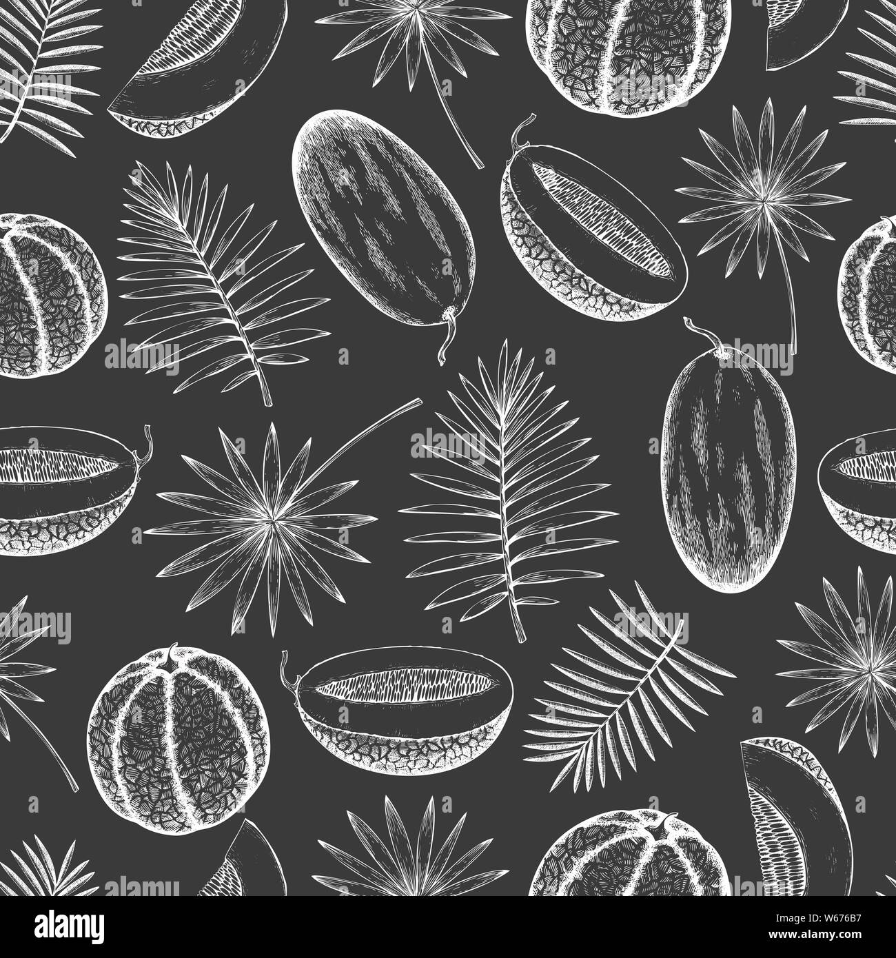 Melon on the board Stock Vector Images - Alamy